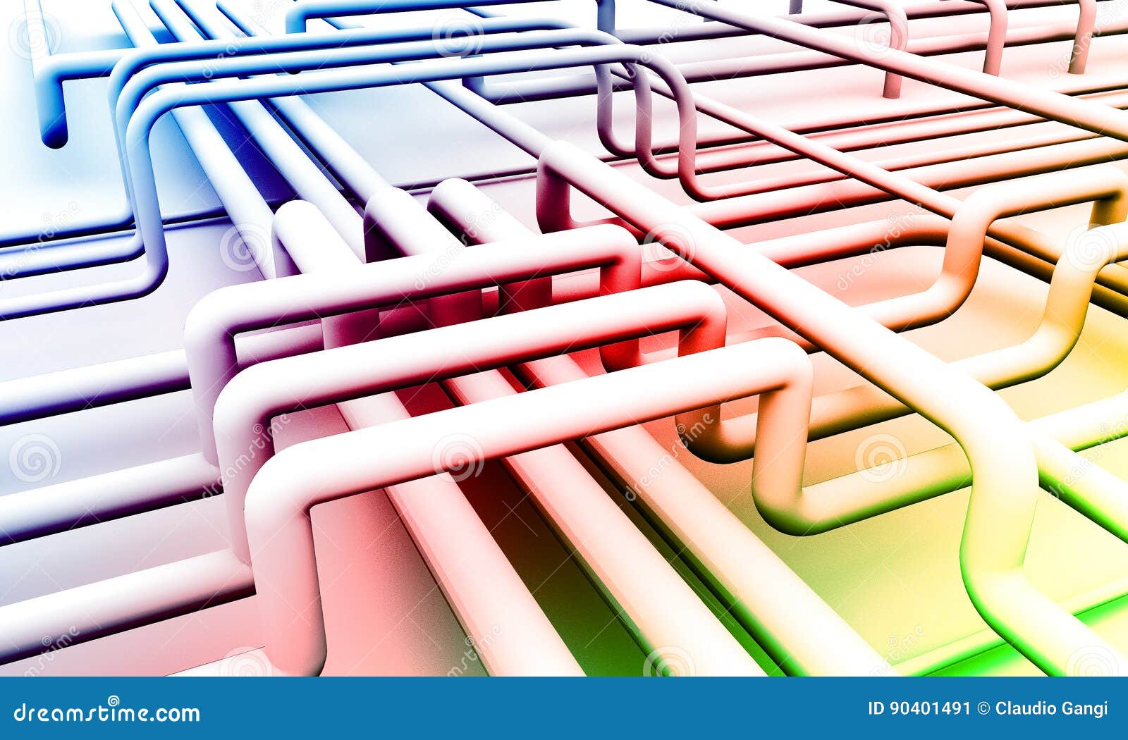 Abstract Colorful Piping Background 3D Rendering Stock Illustration ...