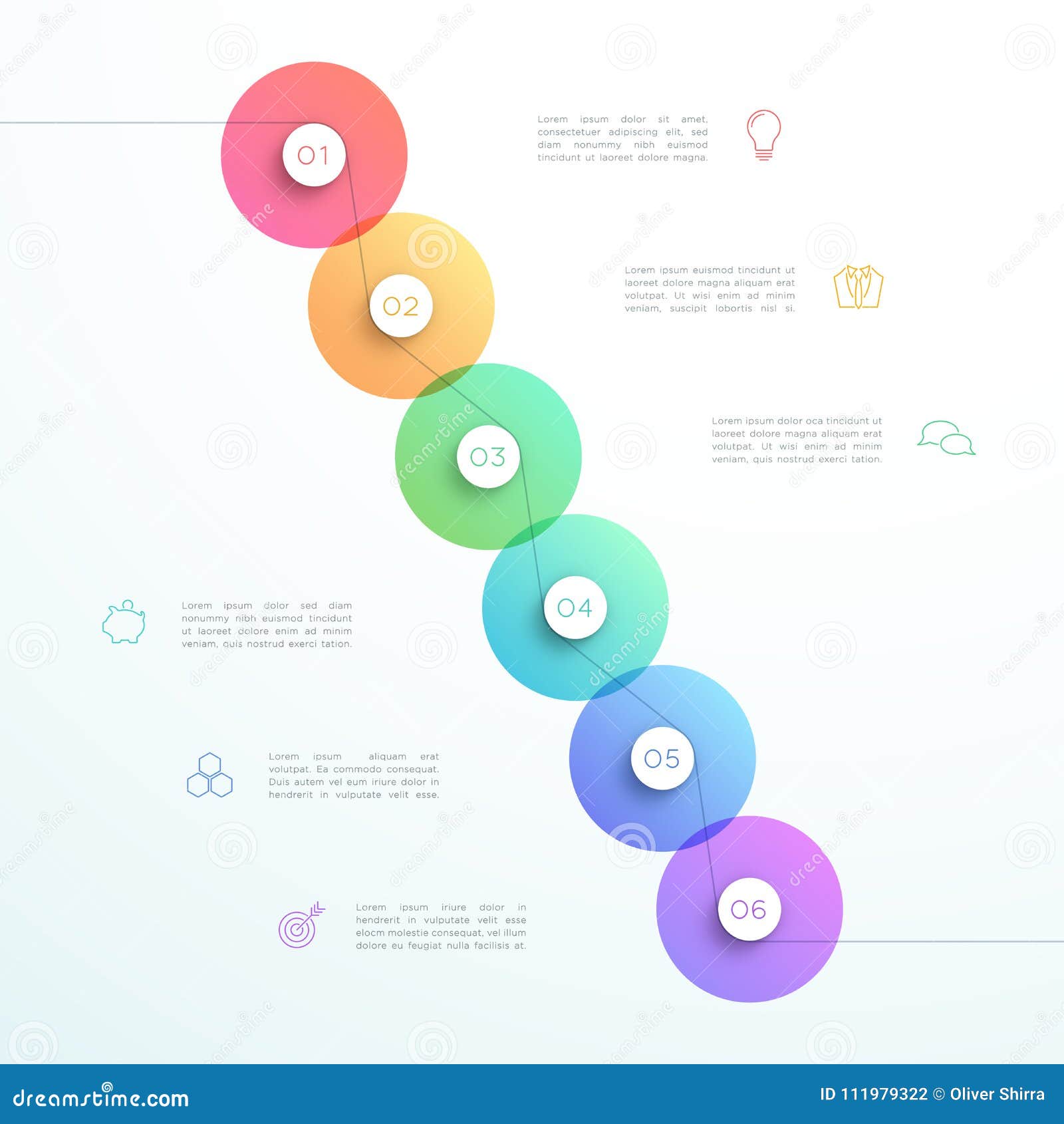 Abstract Vector 3d 6 Step Circle Infographic Template Stock Vector ...
