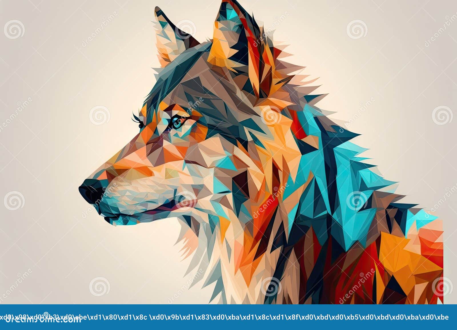 Abstract Colorful Polygon Wolf on a White Background. Ai Generative ...