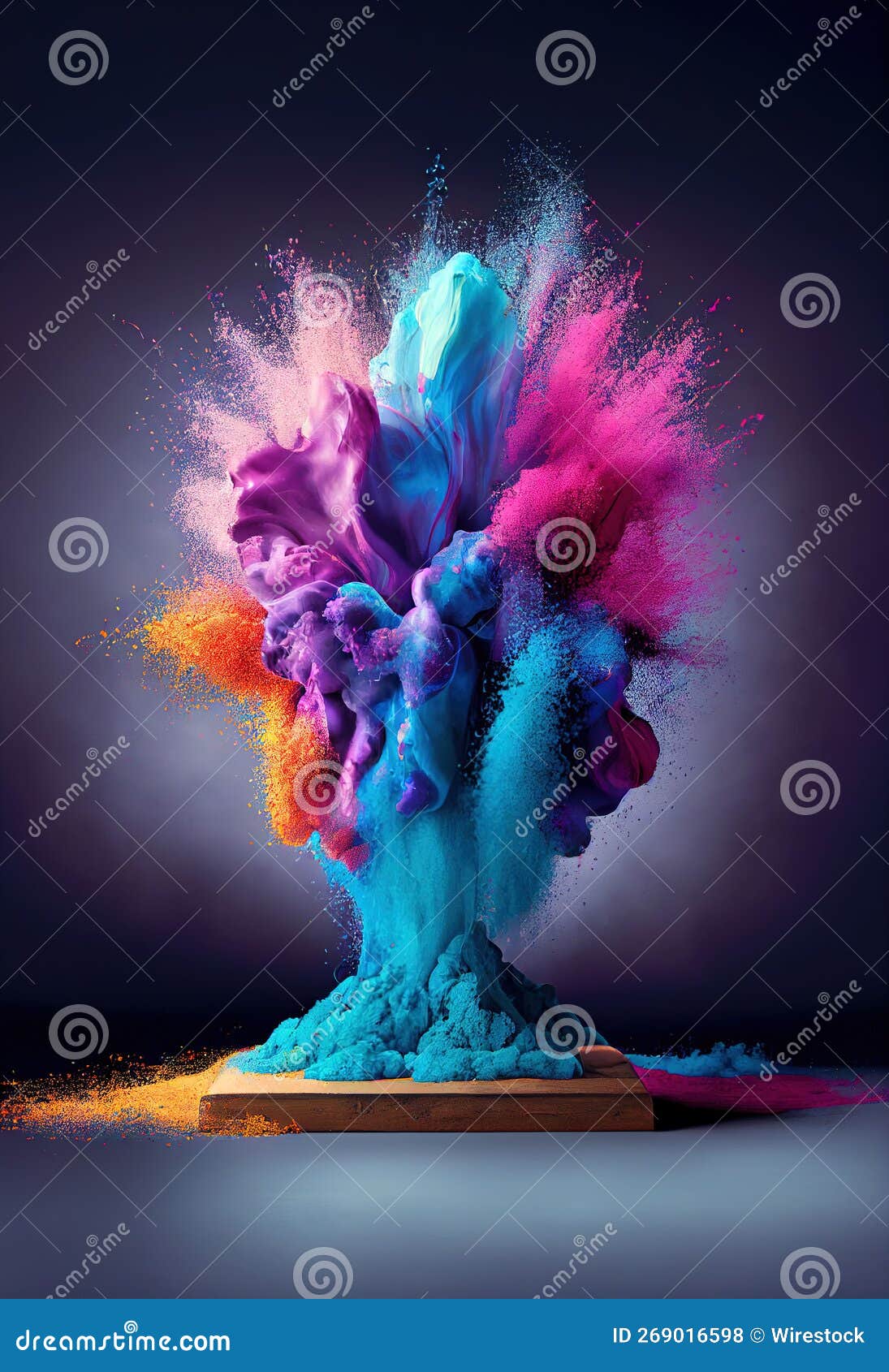 Abstract Colorful Powder Explosion Stock Illustration - Illustration of ...