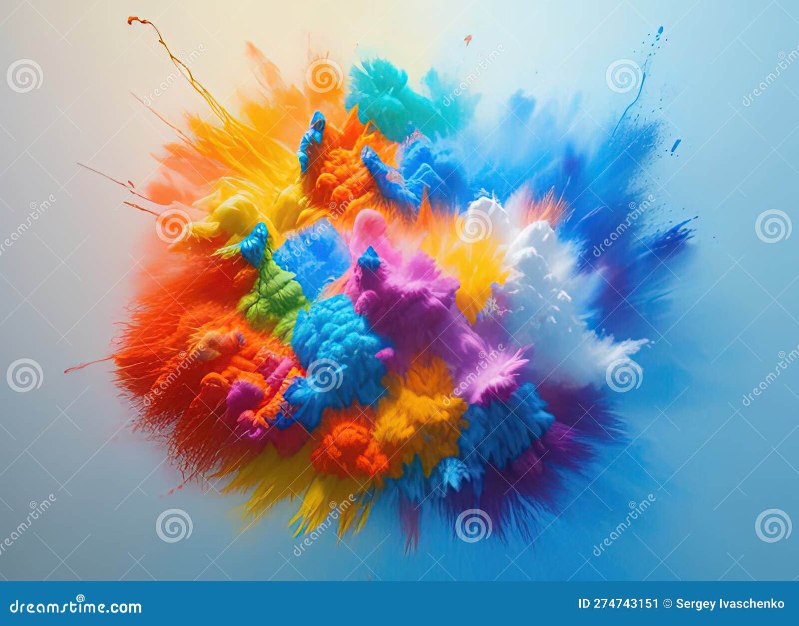 Abstract Colorful Powder, Illustration. Explosion of Multicolored ...