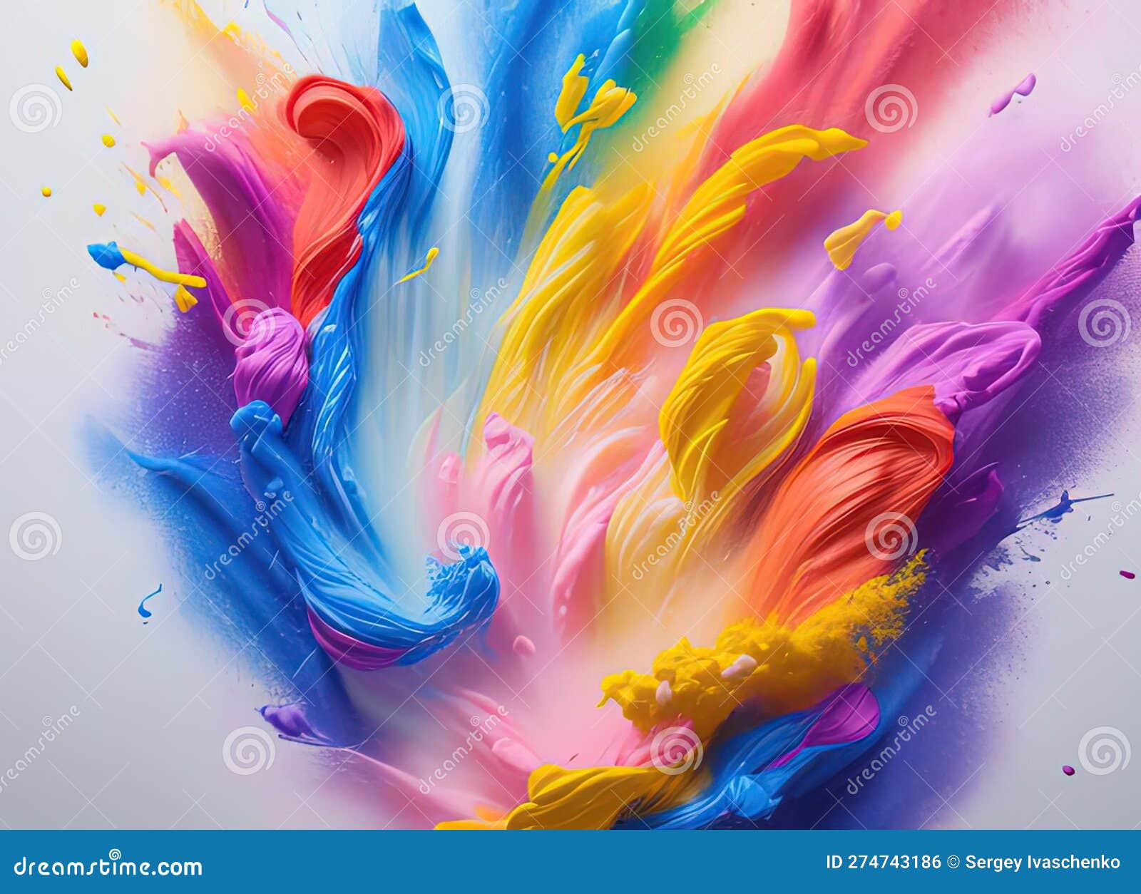 Abstract Colorful Powder, Illustration. Explosion of Multicolored ...