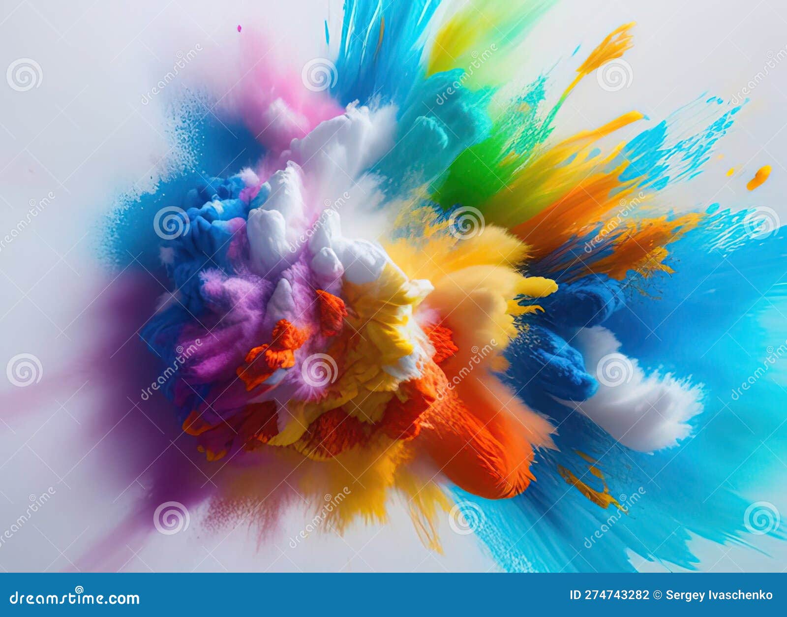 Abstract Colorful Powder, Illustration. Explosion of Multicolored ...