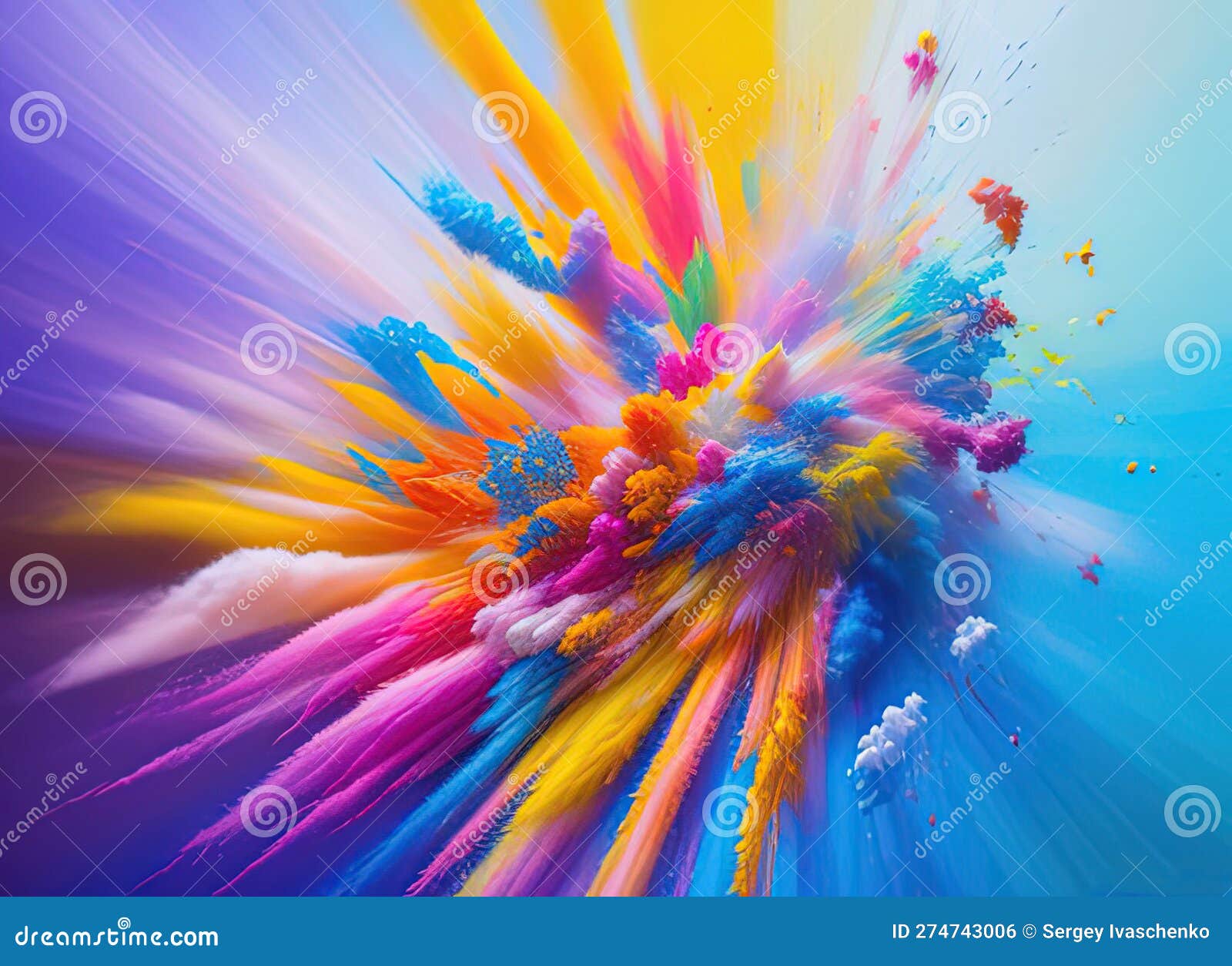 Abstract Colorful Powder, Illustration. Explosion of Multicolored ...