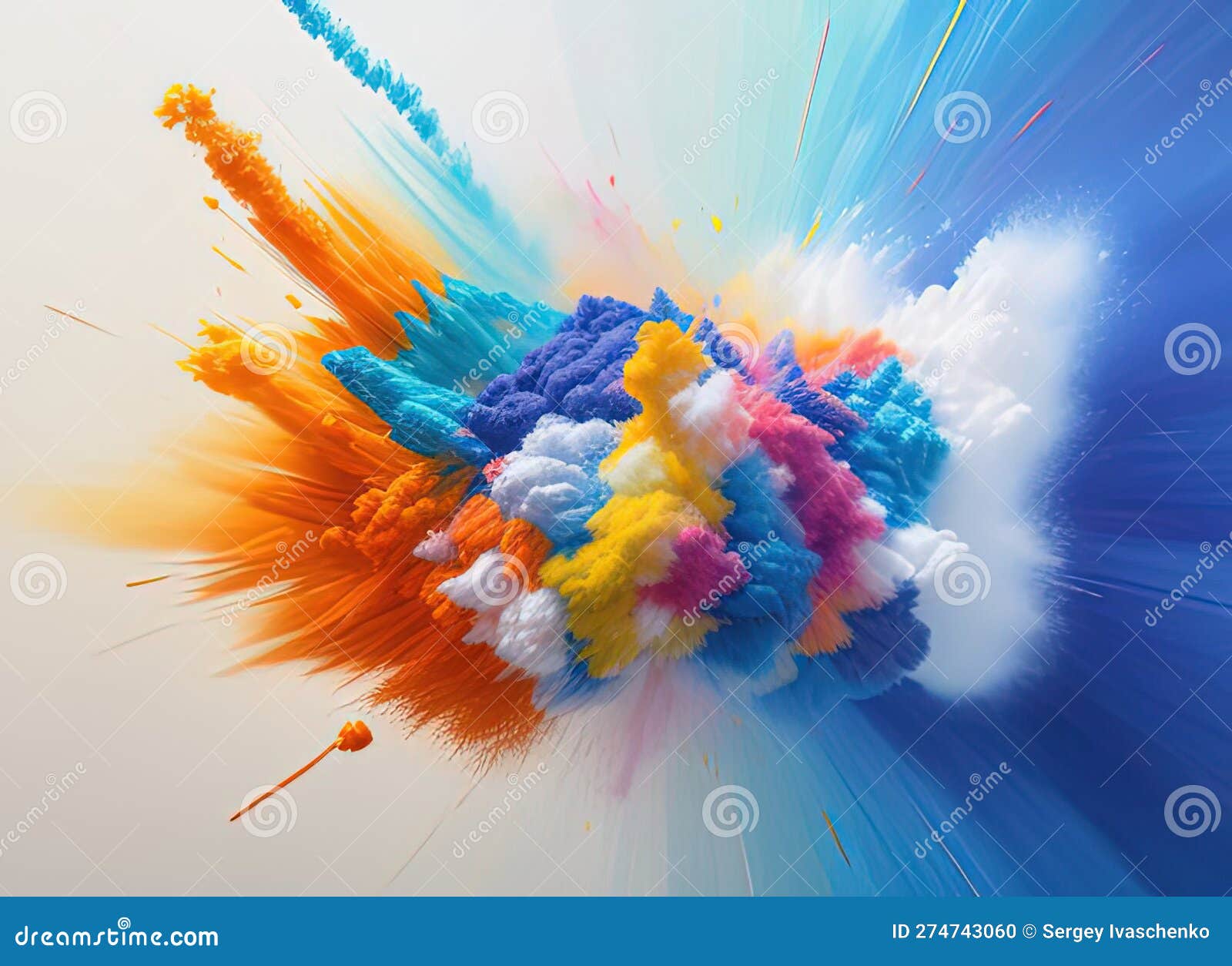 Abstract Colorful Powder, Illustration. Explosion of Multicolored ...
