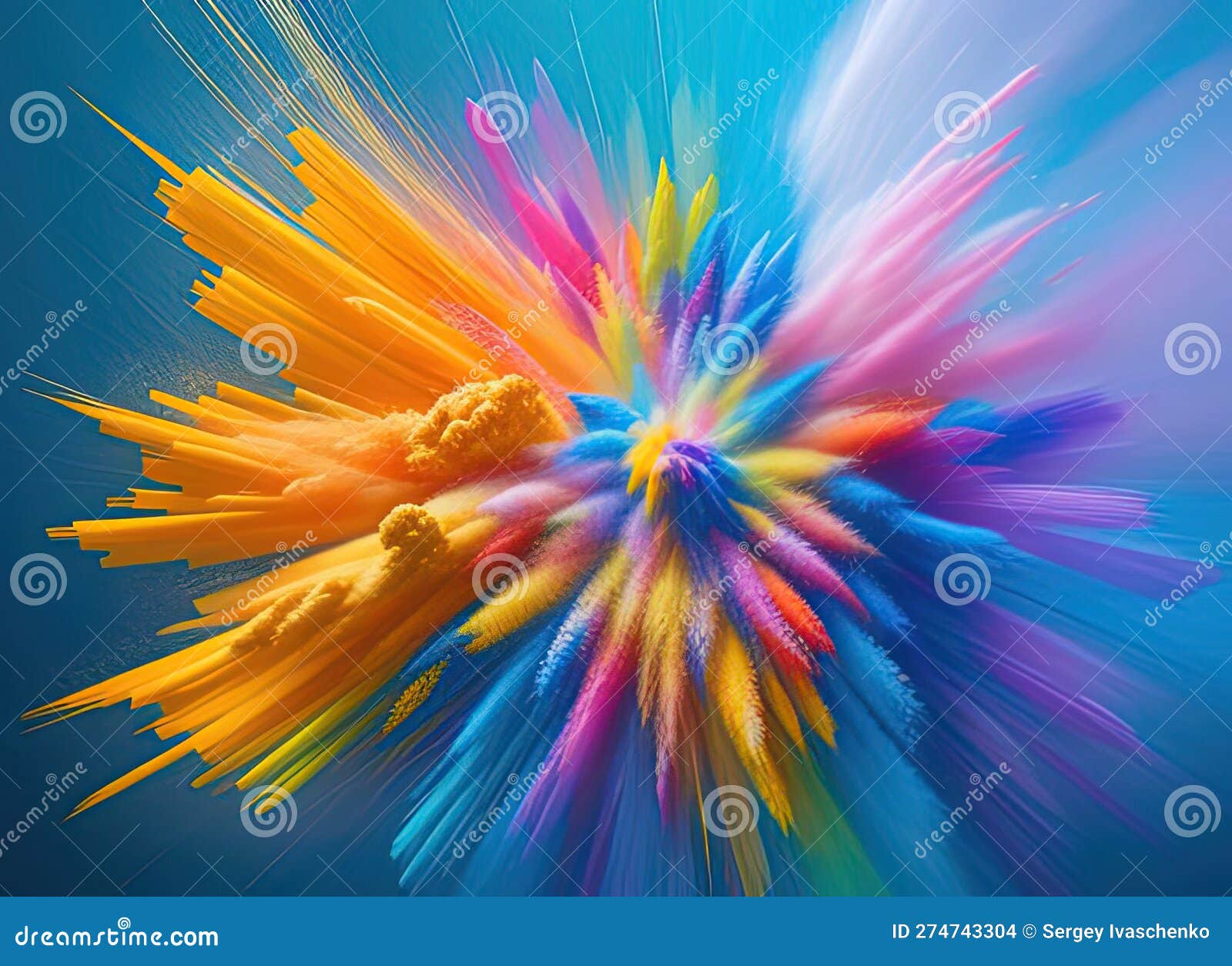 Abstract Colorful Powder, Illustration. Explosion of Multicolored ...