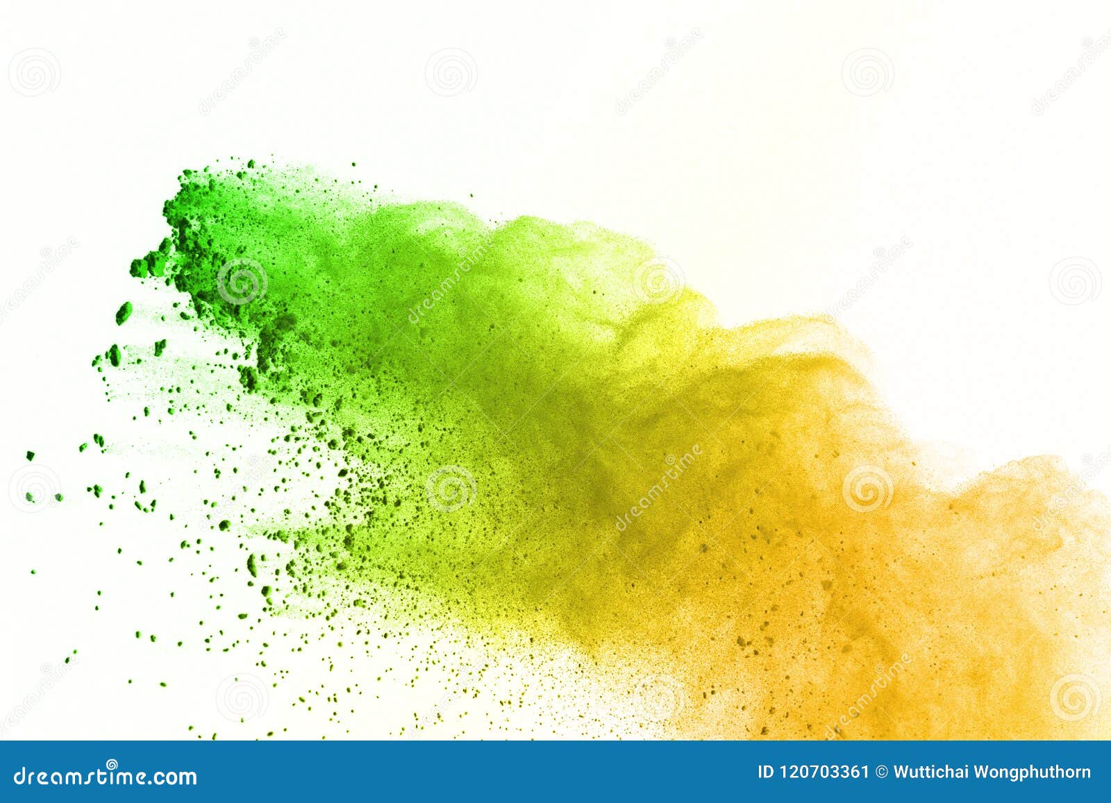 Abstract Colorful Powder Splashed Islated on White Background. F Stock ...