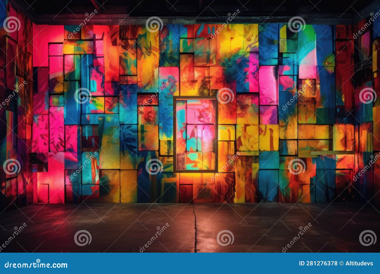 Abstract Colorful Projection on a Wall Stock Illustration ...