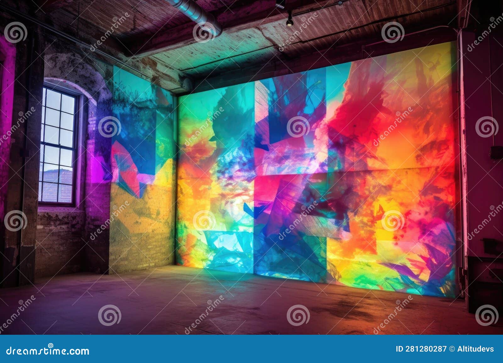 Abstract Colorful Projection on a Wall Stock Illustration ...