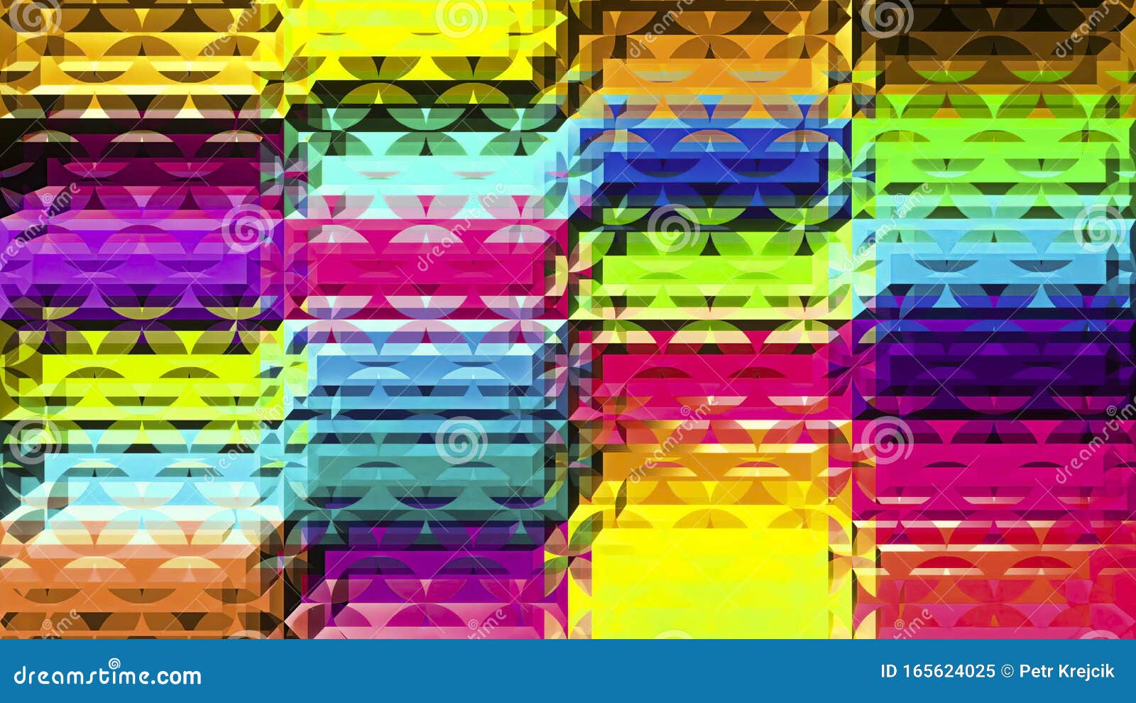 Abstract Colorful Ractangular and Circular Retro Background ...