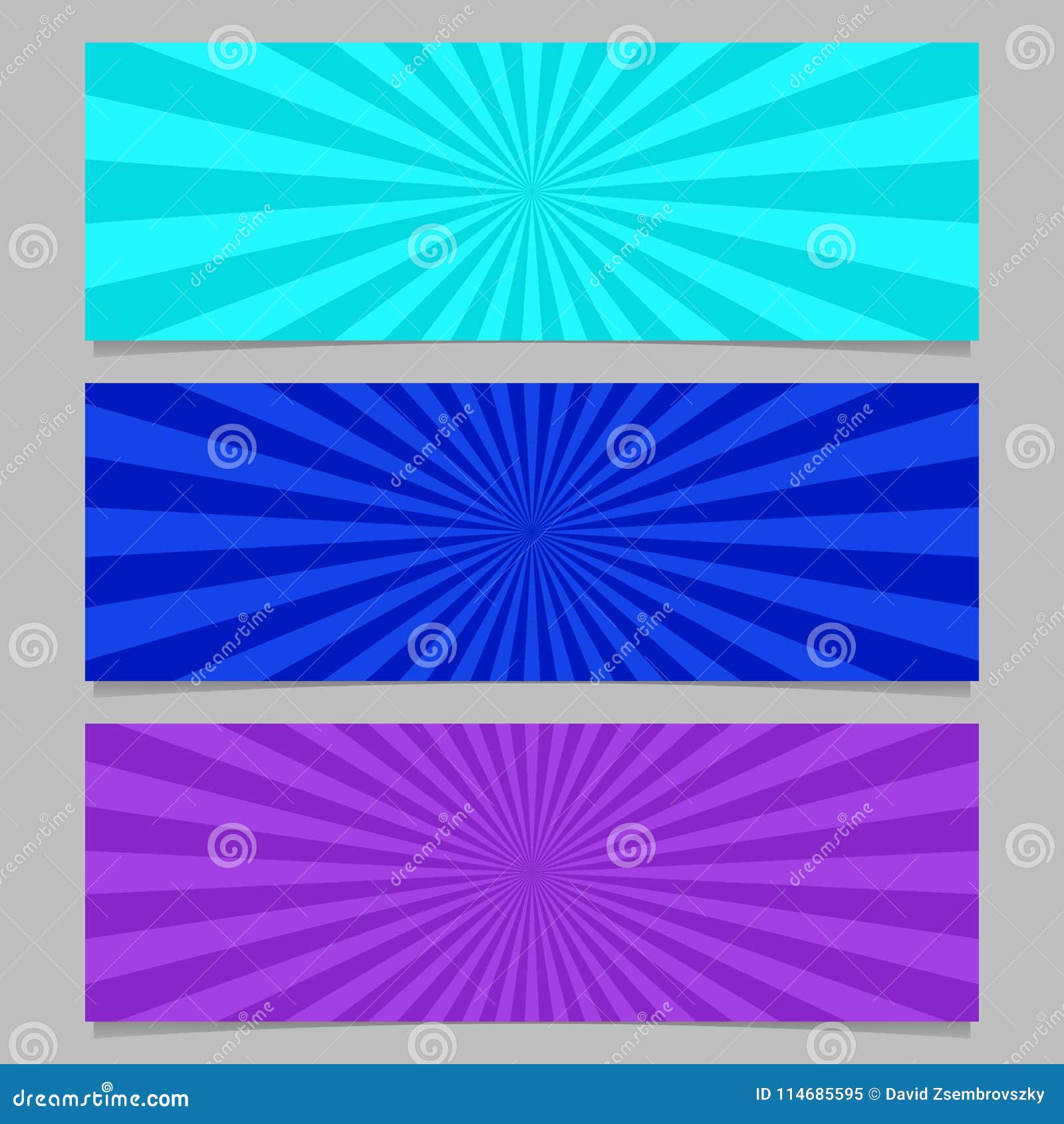 Abstract Ray Burst Banner Template Set Stock Vector - Illustration of ...