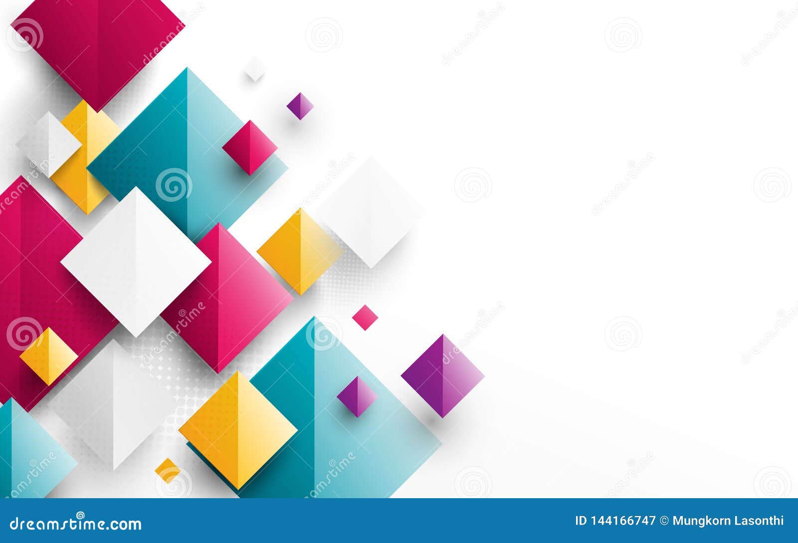 Abstract Colorful Rectangles 3D Repeating on White Background Stock ...