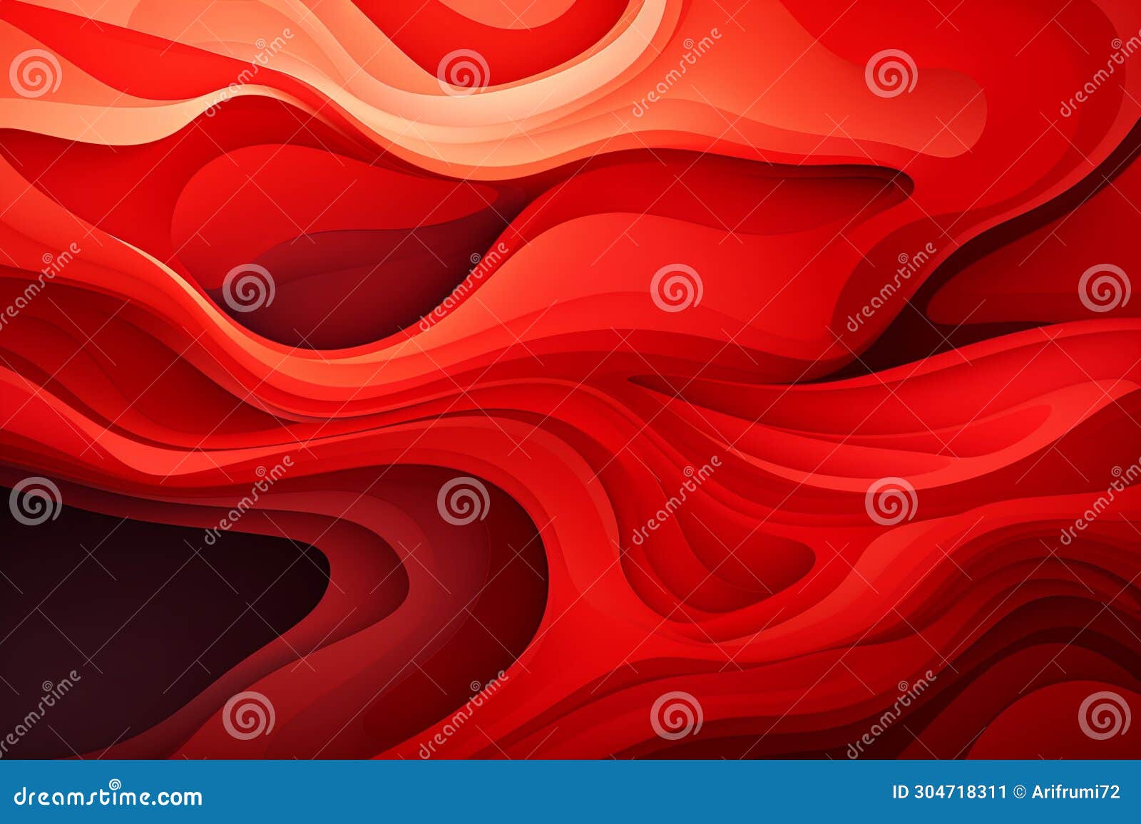 Abstract Colorful Red Gradient Wavy Shapes Background, Vibrant 3d ...