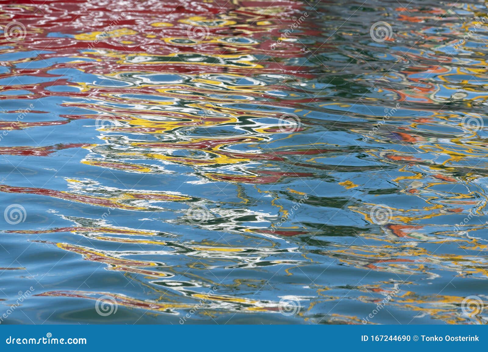 Colorful Reflection of a Boat in the Water Stock Photo - Image of glow ...
