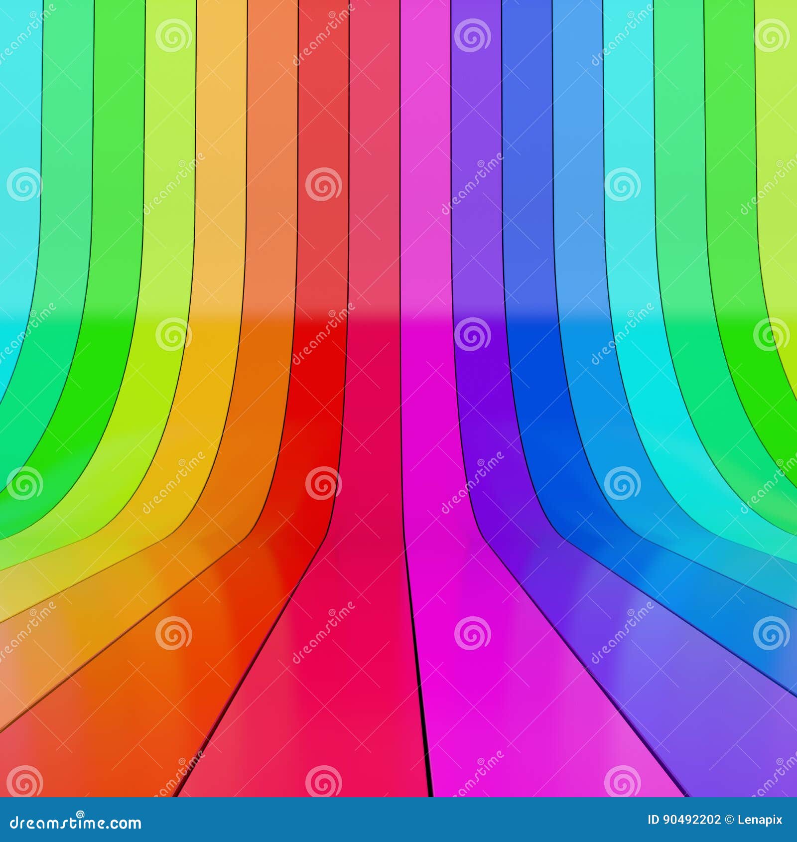 Abstract Colorful Rolled Up Plastic Stripes Stock Illustration ...