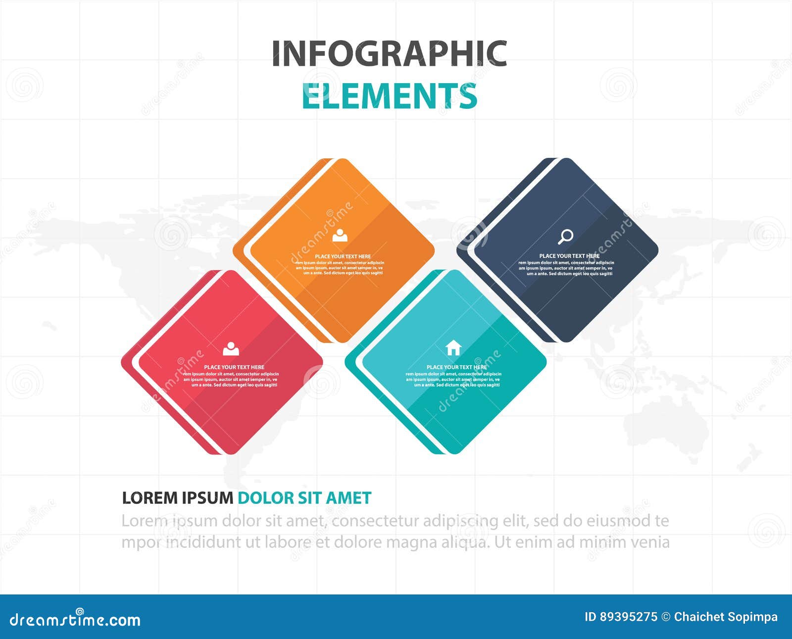 Abstract Colorful Round Rectangle Business Timeline Infographics ...