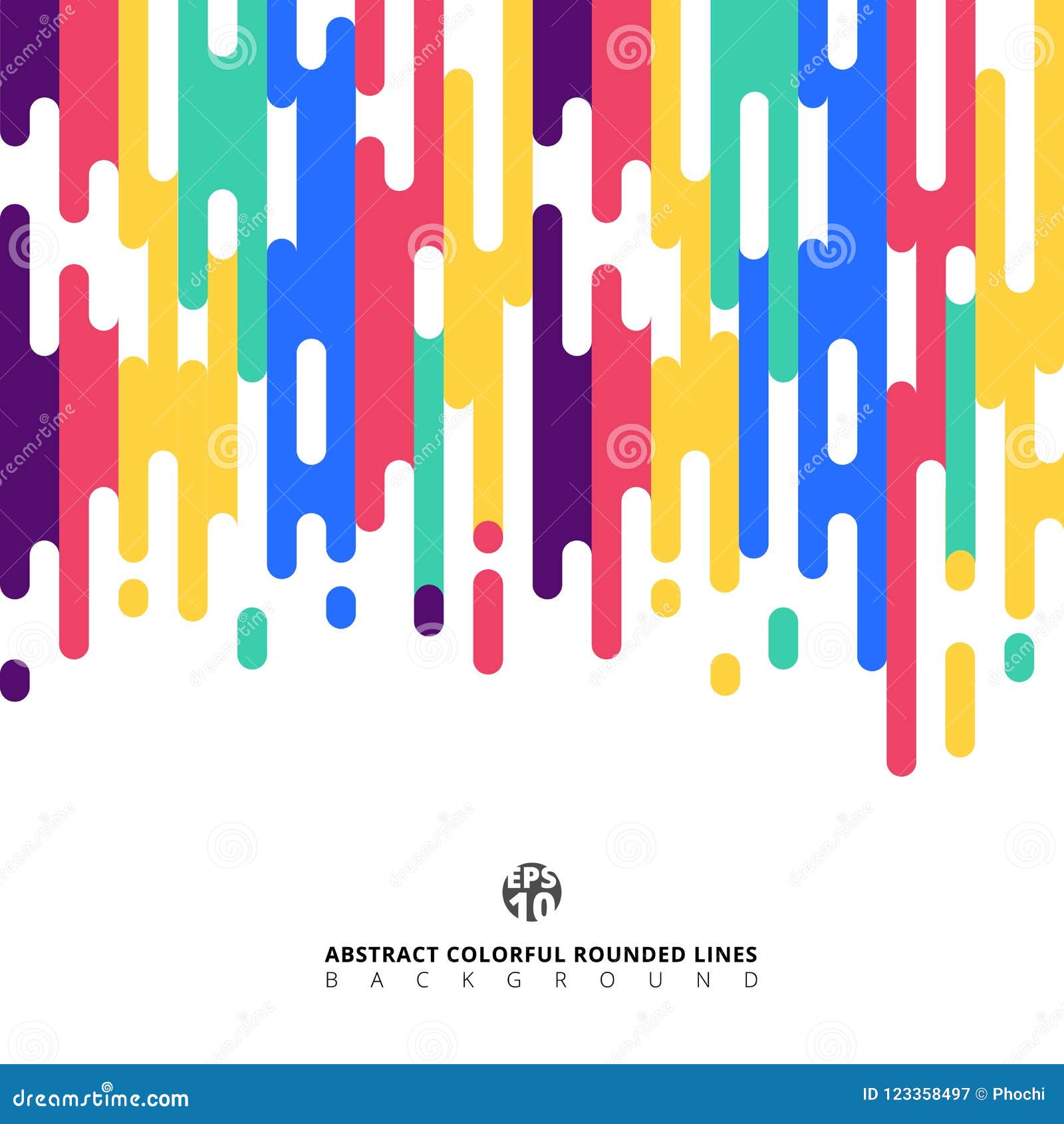 Abstract Colorful Rounded Lines Halftone Transition. Stock Vector ...
