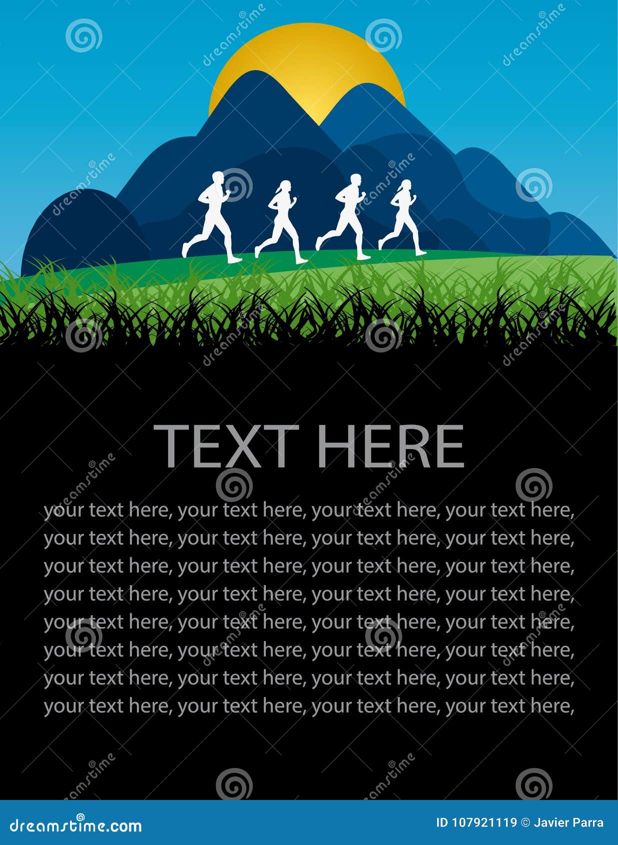 Running Poster on a White Background Stock Vector - Illustration of ...