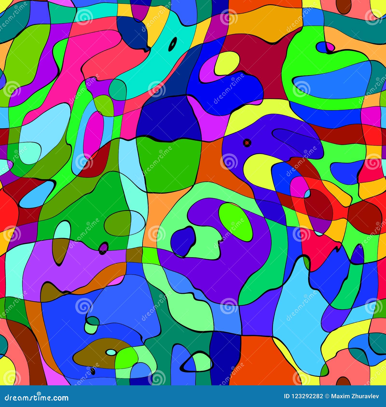 Abstract Colorful and Seamless Background in Cartoon Style Vector ...