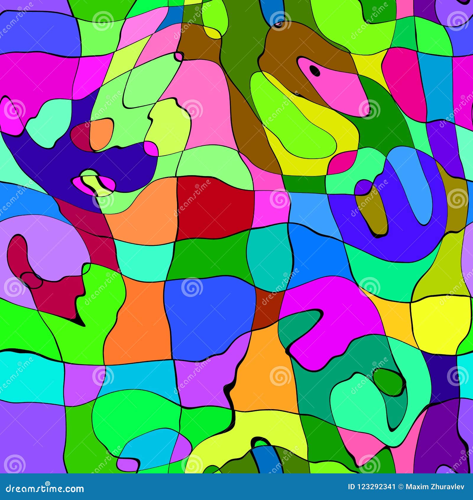 Abstract Colorful and Seamless Background in Cartoon Style Vector ...