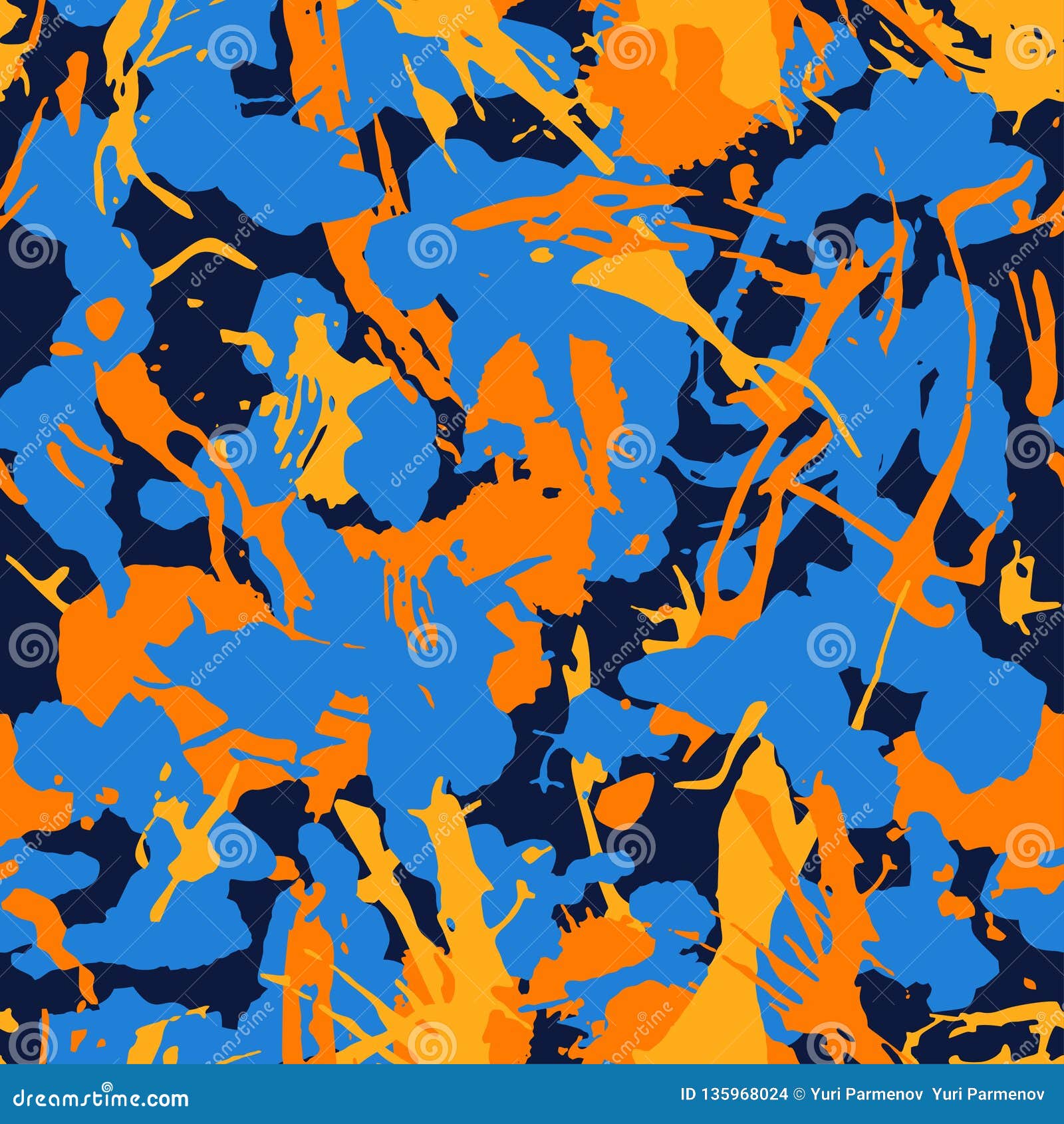 Camouflage Pattern. Millatry Print. Camo Texture, Seamless Vector ...