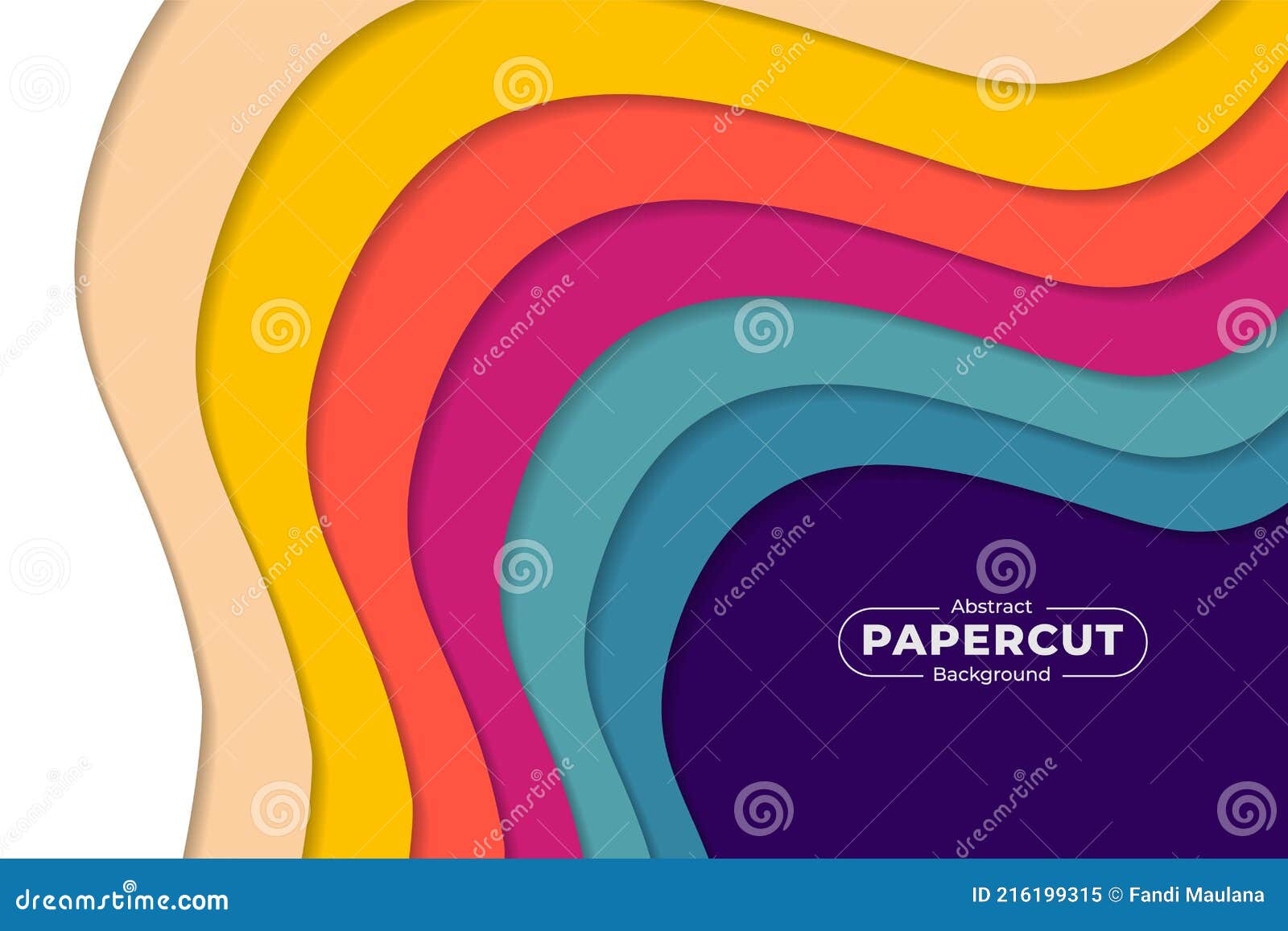 Abstract Colorful Shape Overlapped Paper Cut Style Background with ...