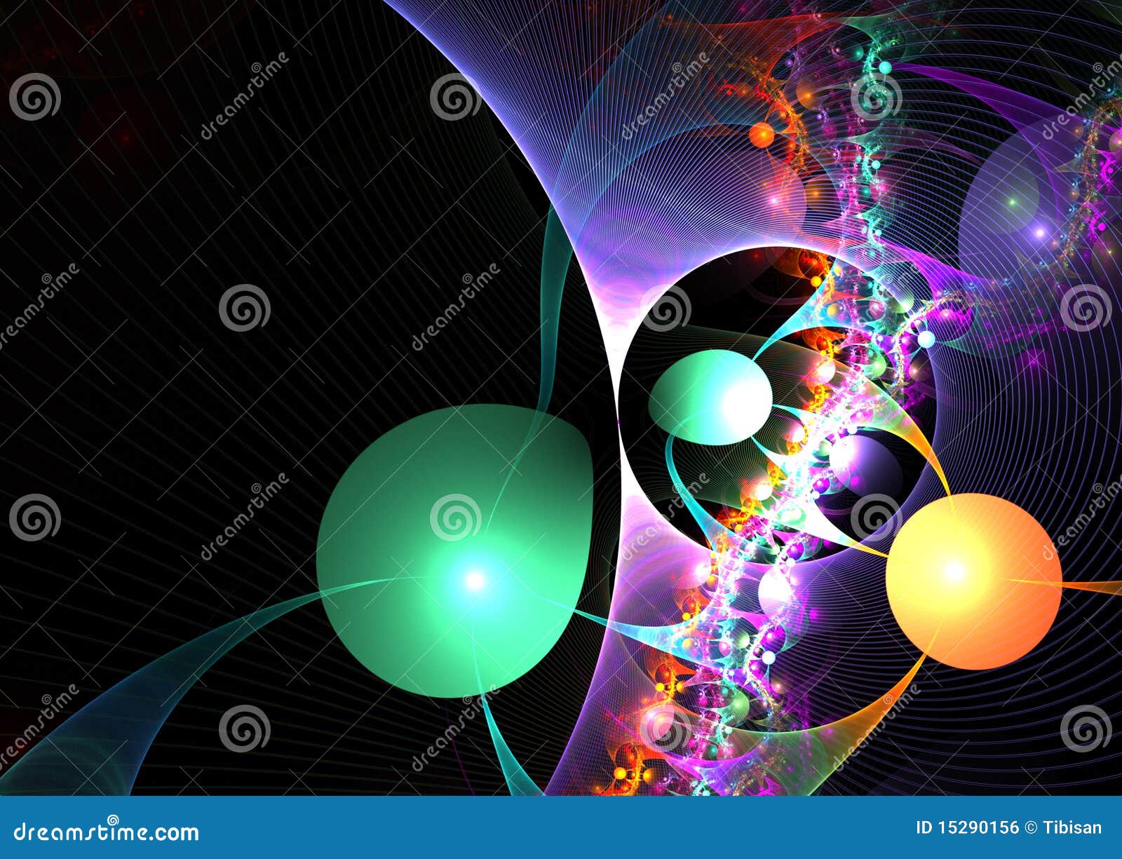 Abstract Colorful Shapes on Black Stock Illustration - Illustration of ...