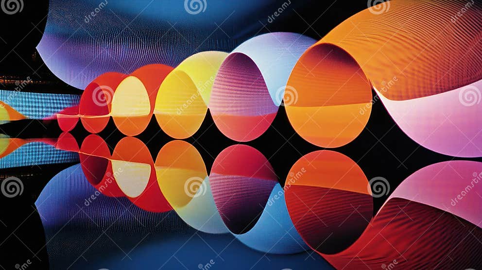 Abstract Colorful Shapes Create a Dynamic Visual Effect, Reflecting ...