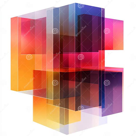 Abstract Colorful Shapes with Transparent Layers and Depth Effects ...