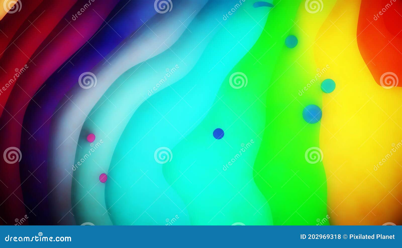 Abstract Colorful Shapes with Wave Like Motion Stock Illustration ...