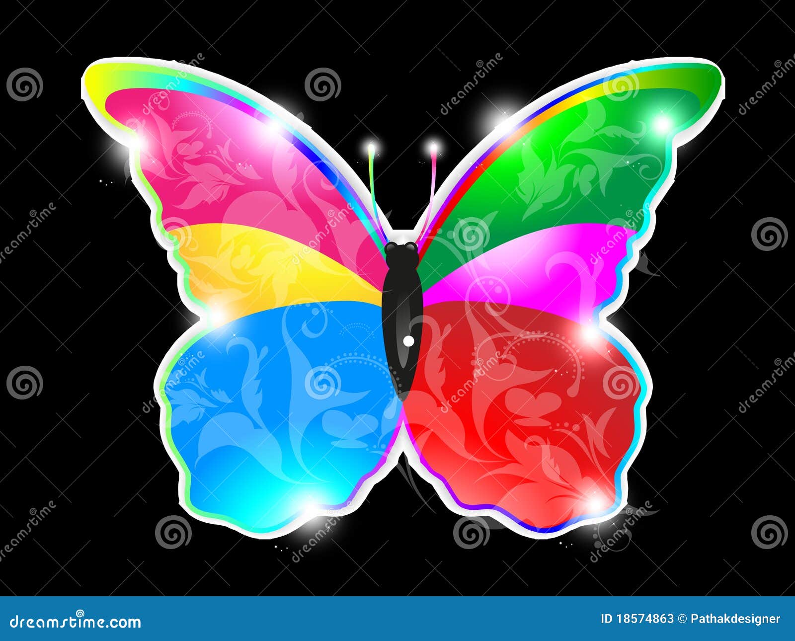 Abstract Colorful Shiny Butterfly Stock Vector - Illustration of ...
