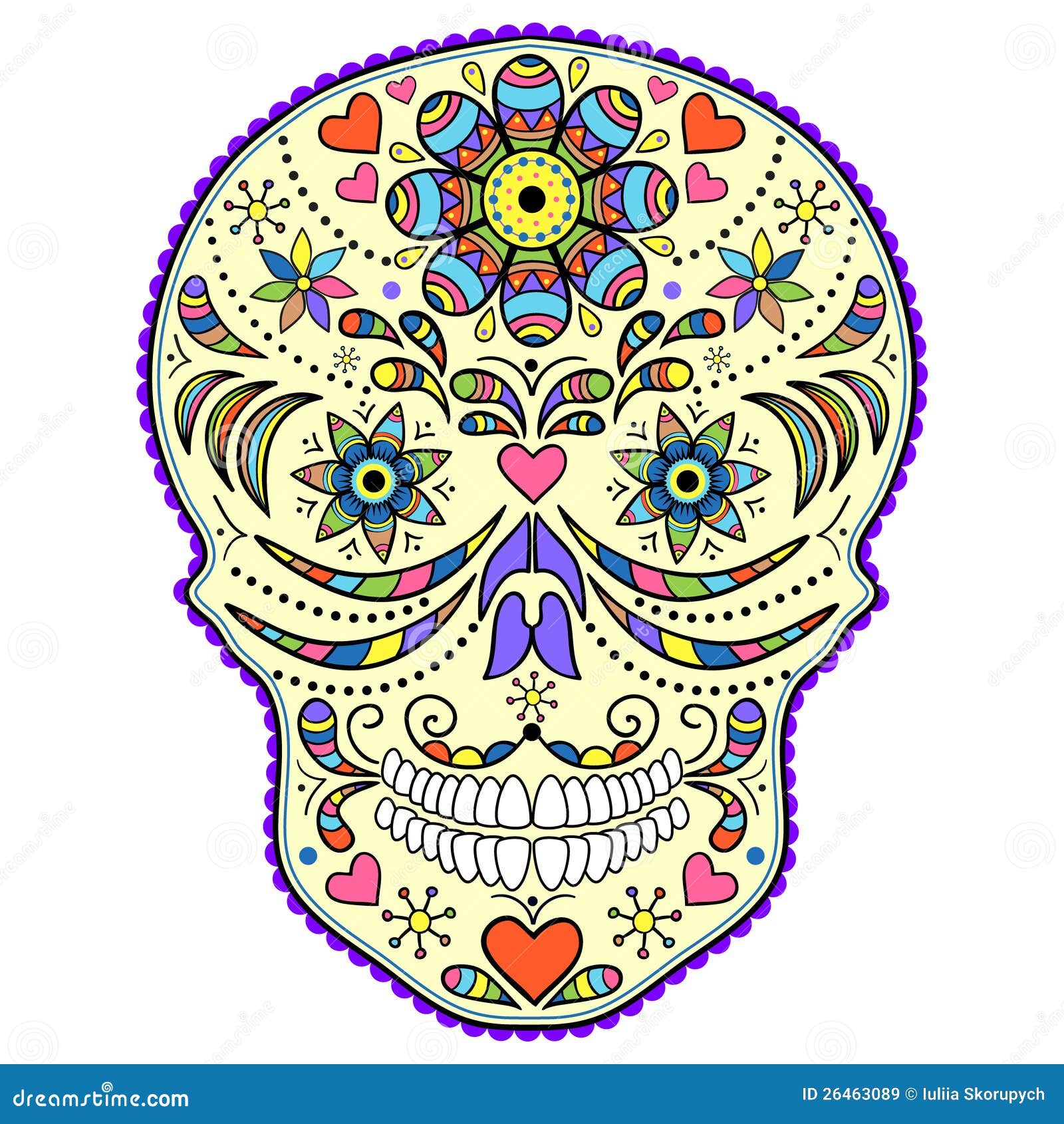 Abstract colorful skull stock vector. Illustration of halloween - 26463089
