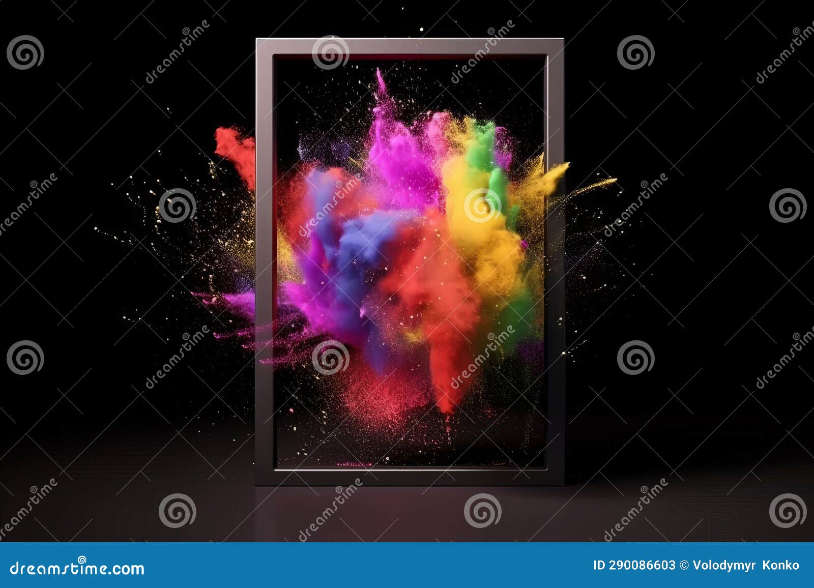Abstract Colorful Smog with White Frame for Dust Explosion Wallpaper ...