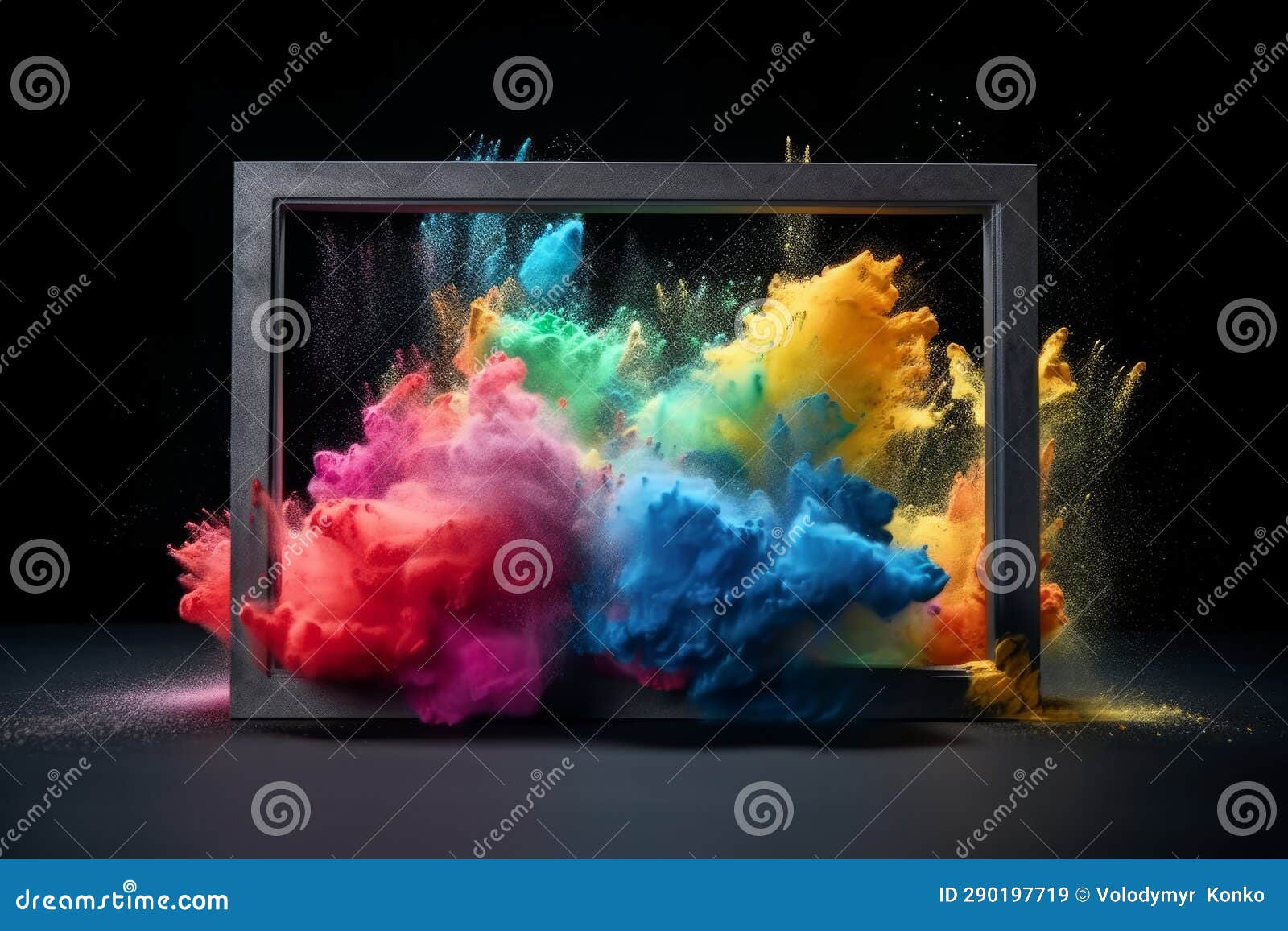 Abstract Colorful Smog with White Frame for Dust Explosion Wallpaper ...