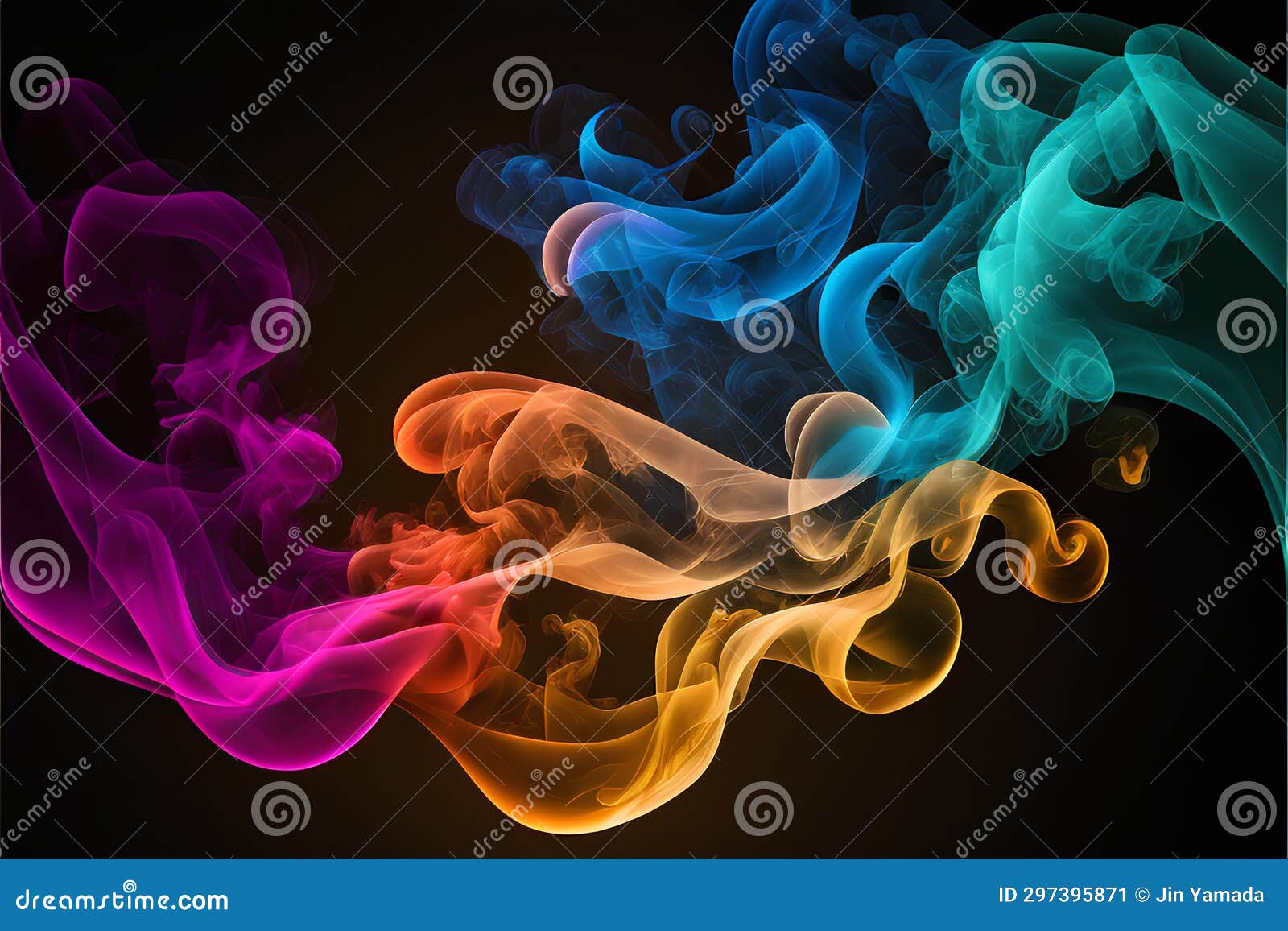Abstract Colorful Smoke on Black Background. Vector Illustration. Eps ...