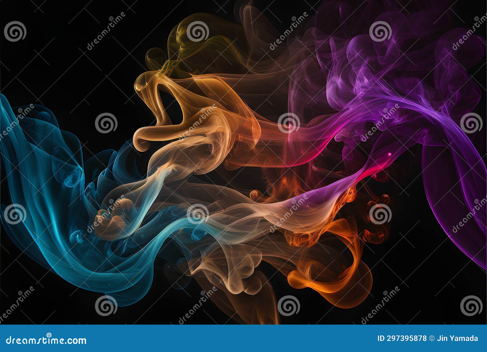 Abstract Colorful Smoke on a Dark Background, Eps10 Vector Stock ...