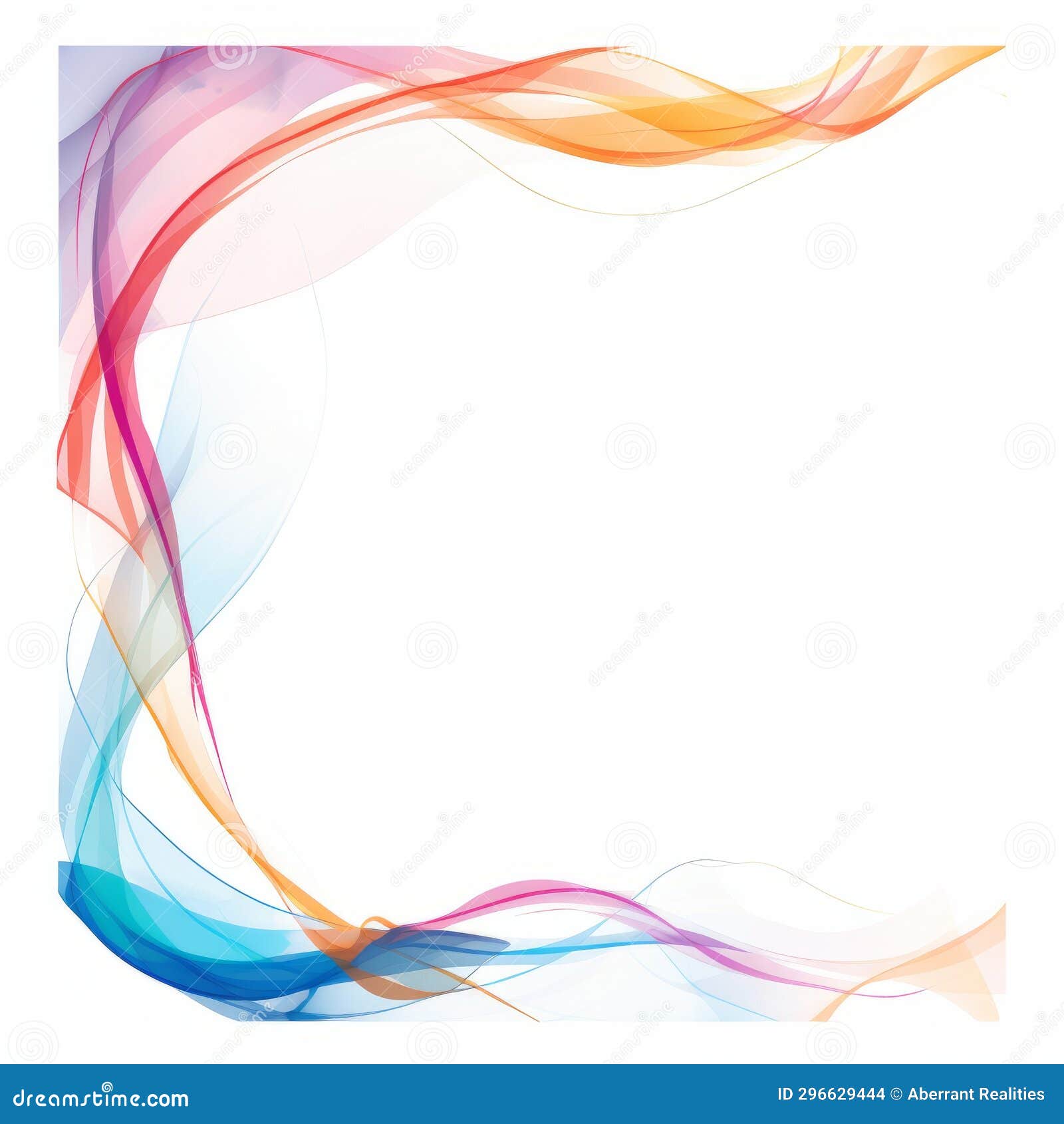 Abstract Colorful Smoke Frame on a White Background Stock Illustration ...