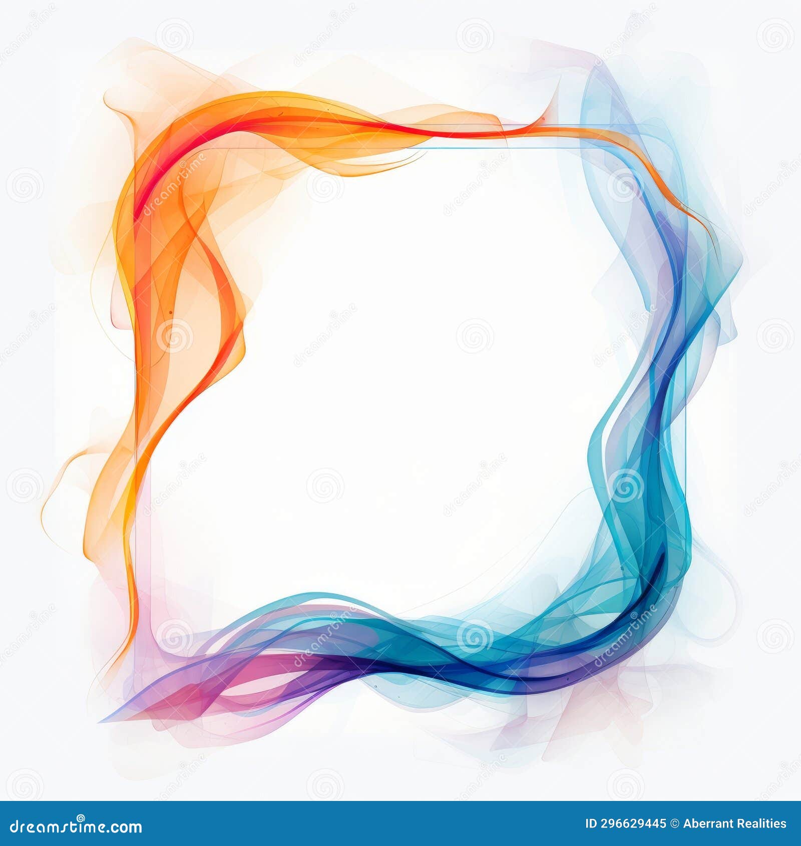 Abstract Colorful Smoke Frame on White Background Stock Illustration ...