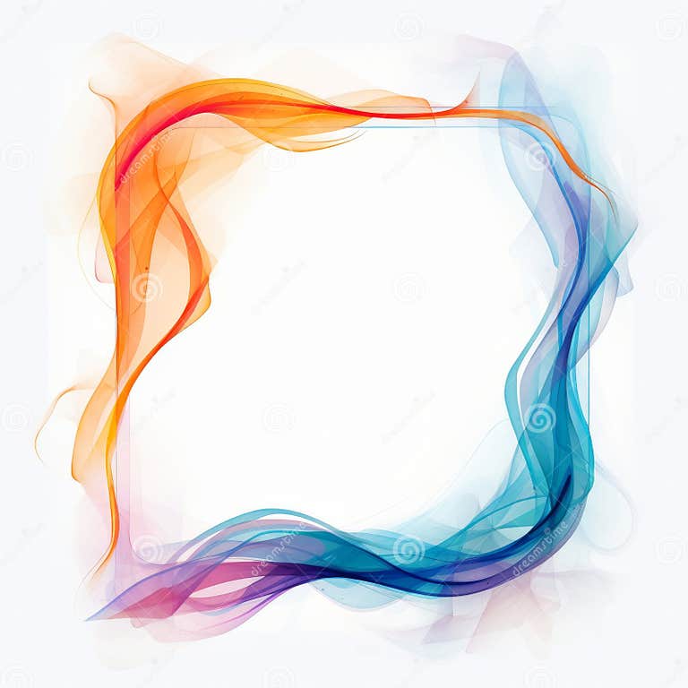 Abstract Colorful Smoke Frame on White Background Stock Illustration ...
