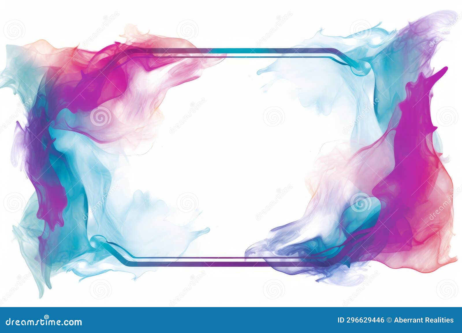 Abstract Colorful Smoke Frame on White Background Stock Illustration ...