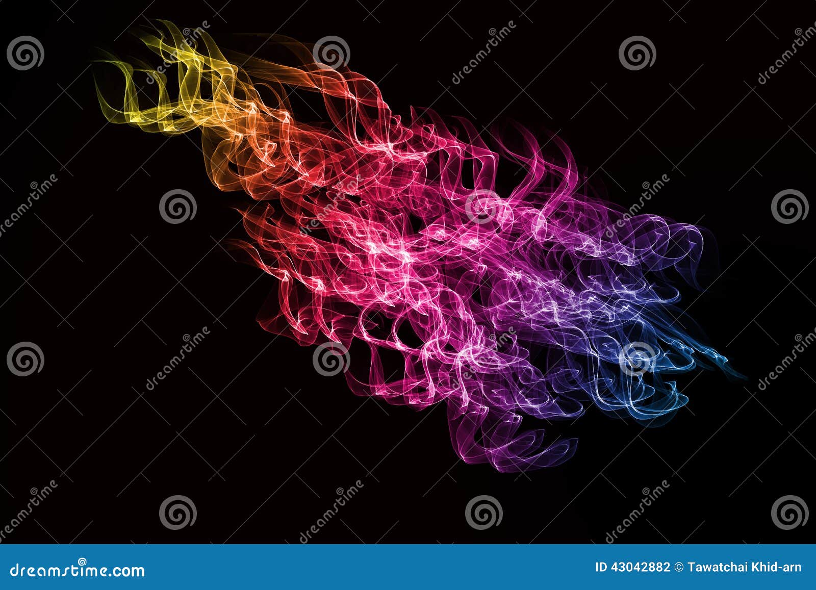 Abstract Colorful Smoke Isolated on Black Background Stock Photo ...