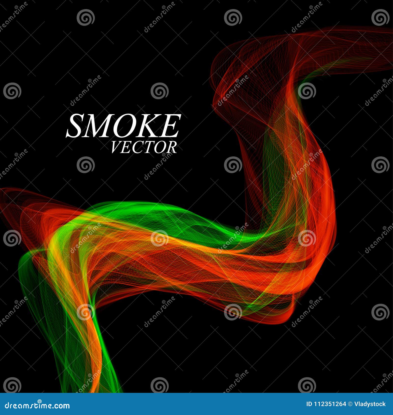 Abstract Colorful Smoke Isolated on Black Background Stock Vector ...