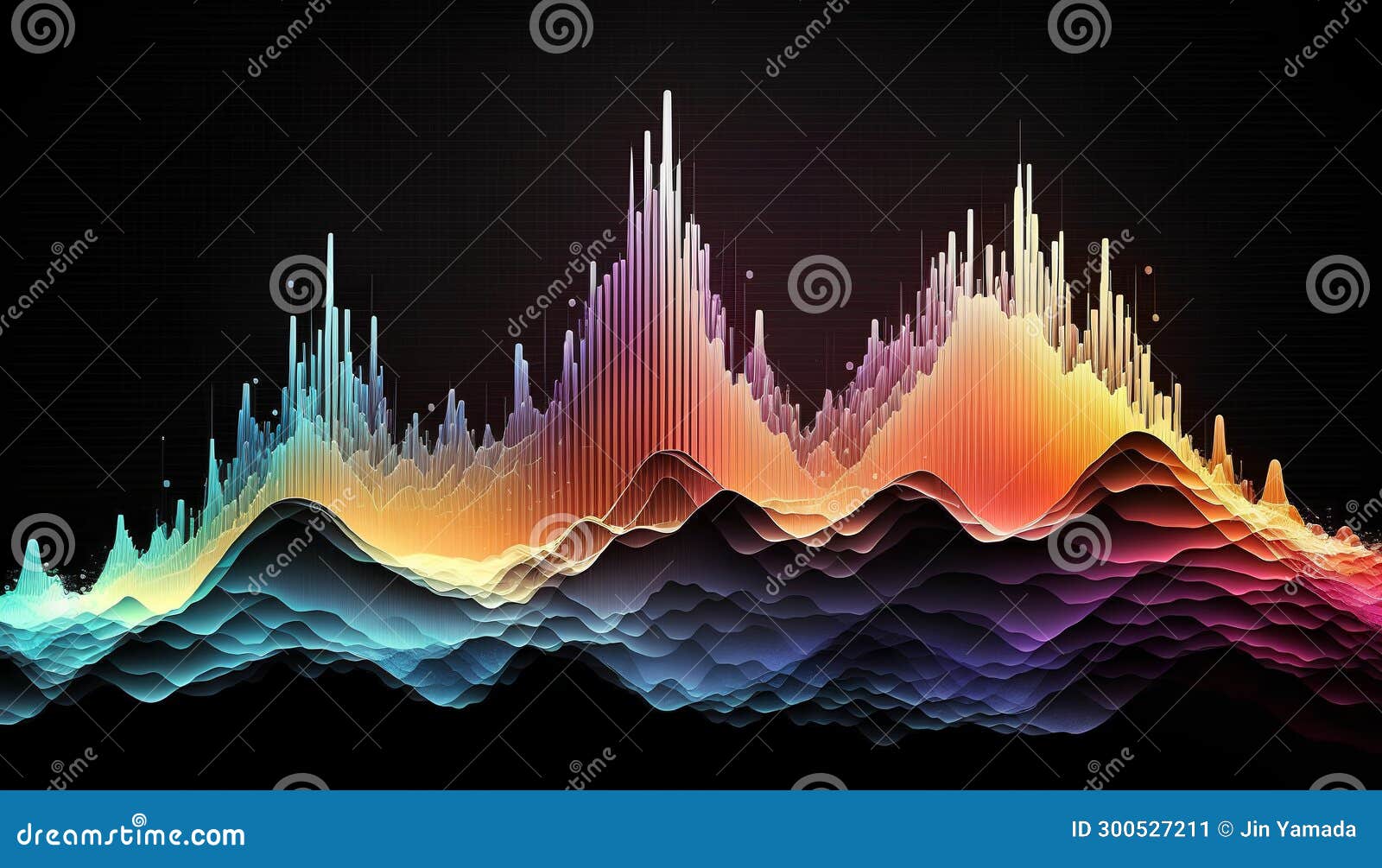 Abstract Colorful Sound Wave on Dark Background, Vector Eps10 Stock ...