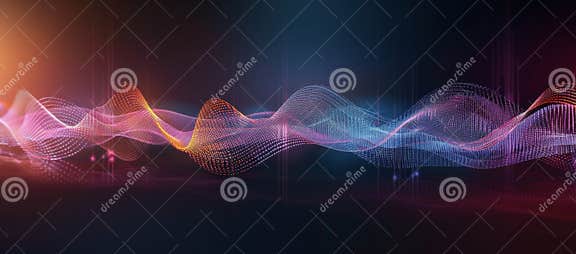 Abstract Colorful Sound Waves on a Dark Background Stock Image - Image of neon, digital: 329473669