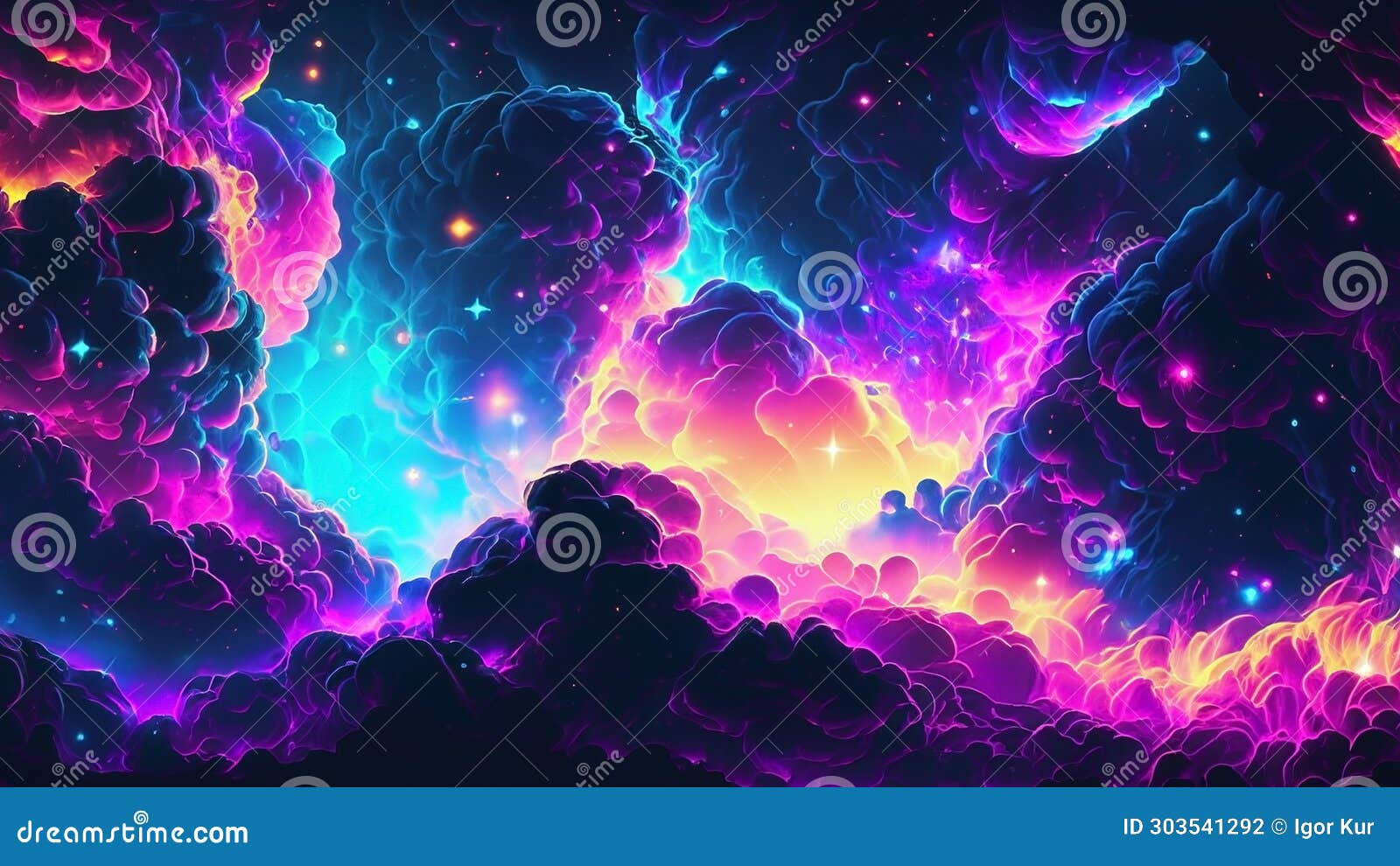 Abstract Colorful Space Clouds Illustration Wallpaper 4K Stock ...