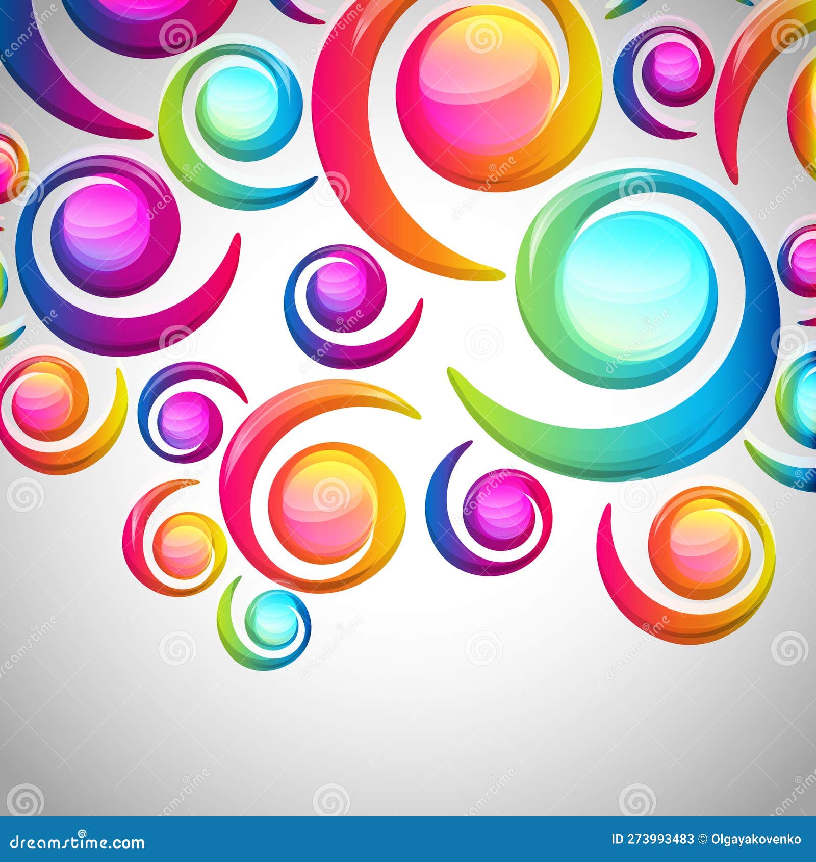 Abstract Colorful Spiral Arc-drop Pattern on a Light Background ...