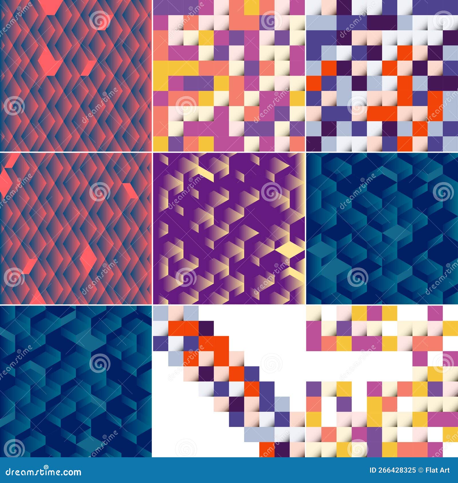 Abstract Colorful Square Background Pack of 11 Stock Vector ...