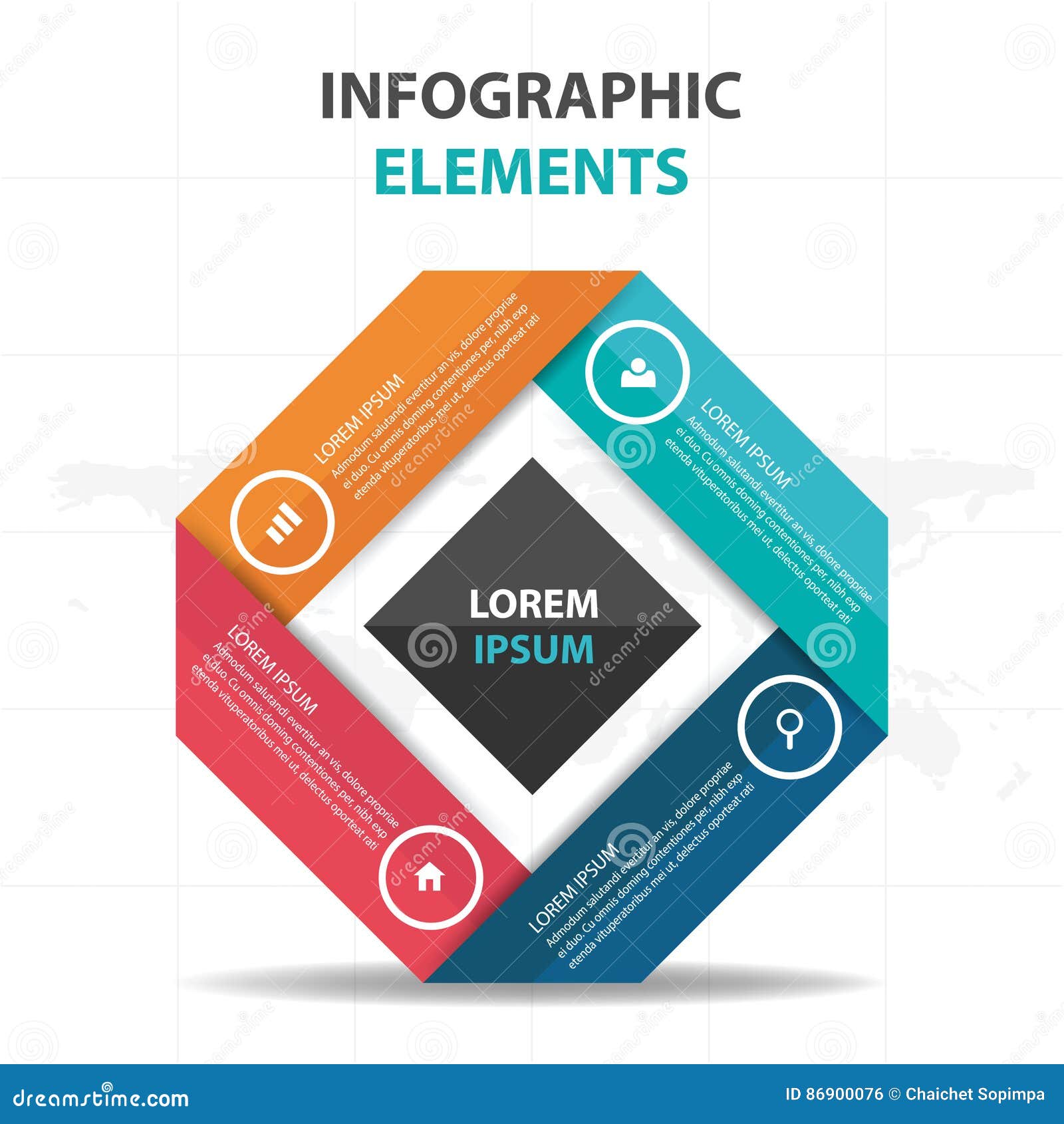 Abstract Colorful Square Business Infographics Elements, Presentation ...
