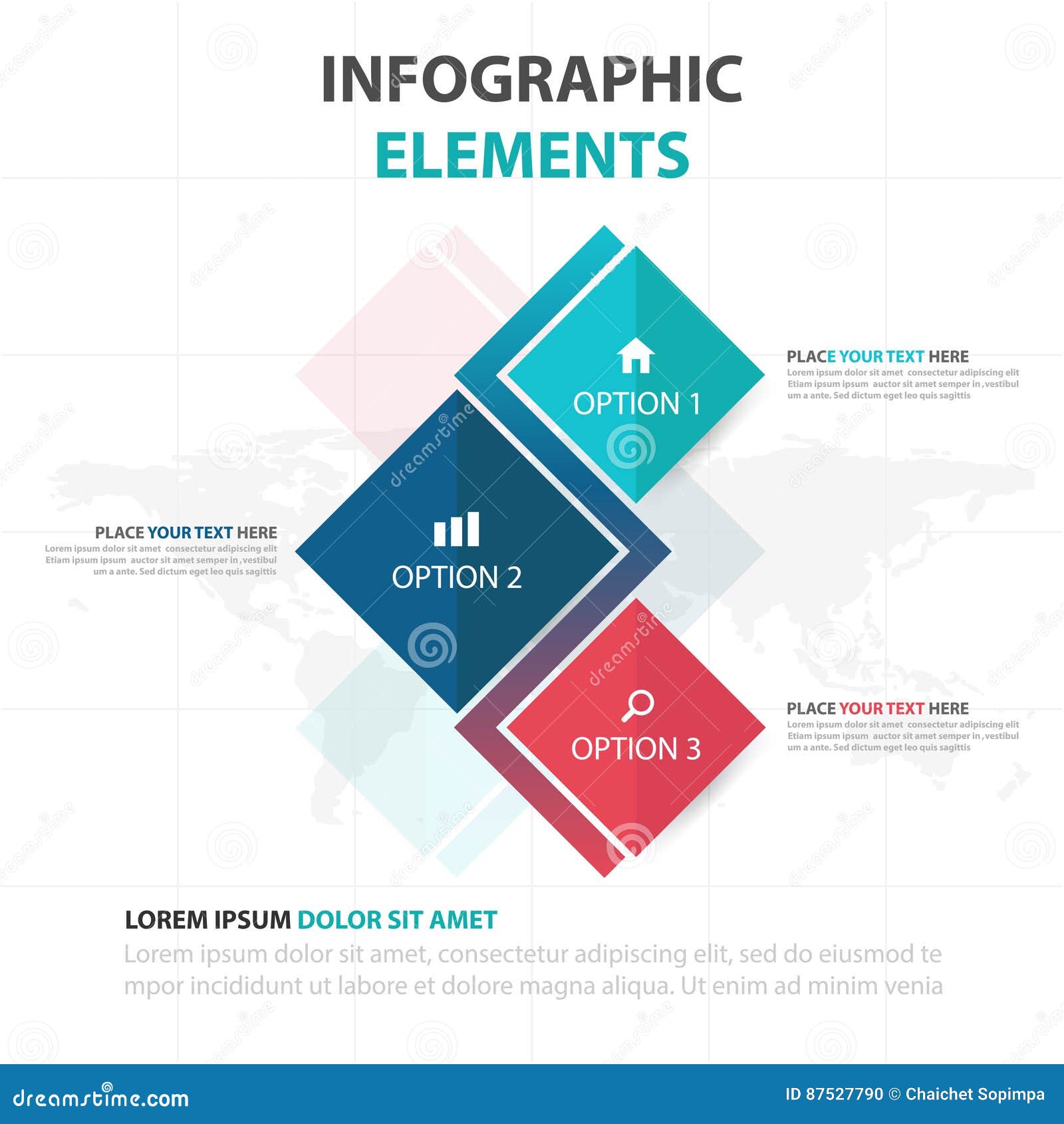 Abstract Colorful Square Business Infographics Elements, Presentation ...
