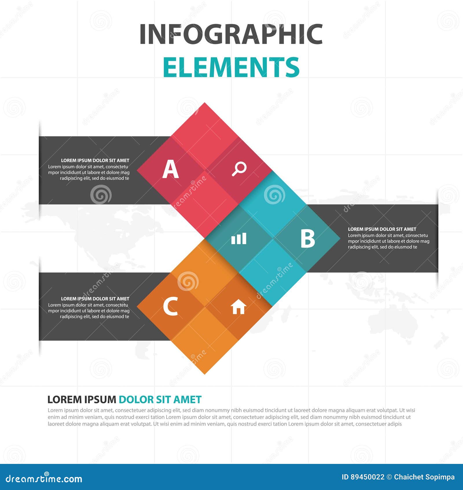 Abstract Colorful Square Business Infographics Elements, Presentation ...